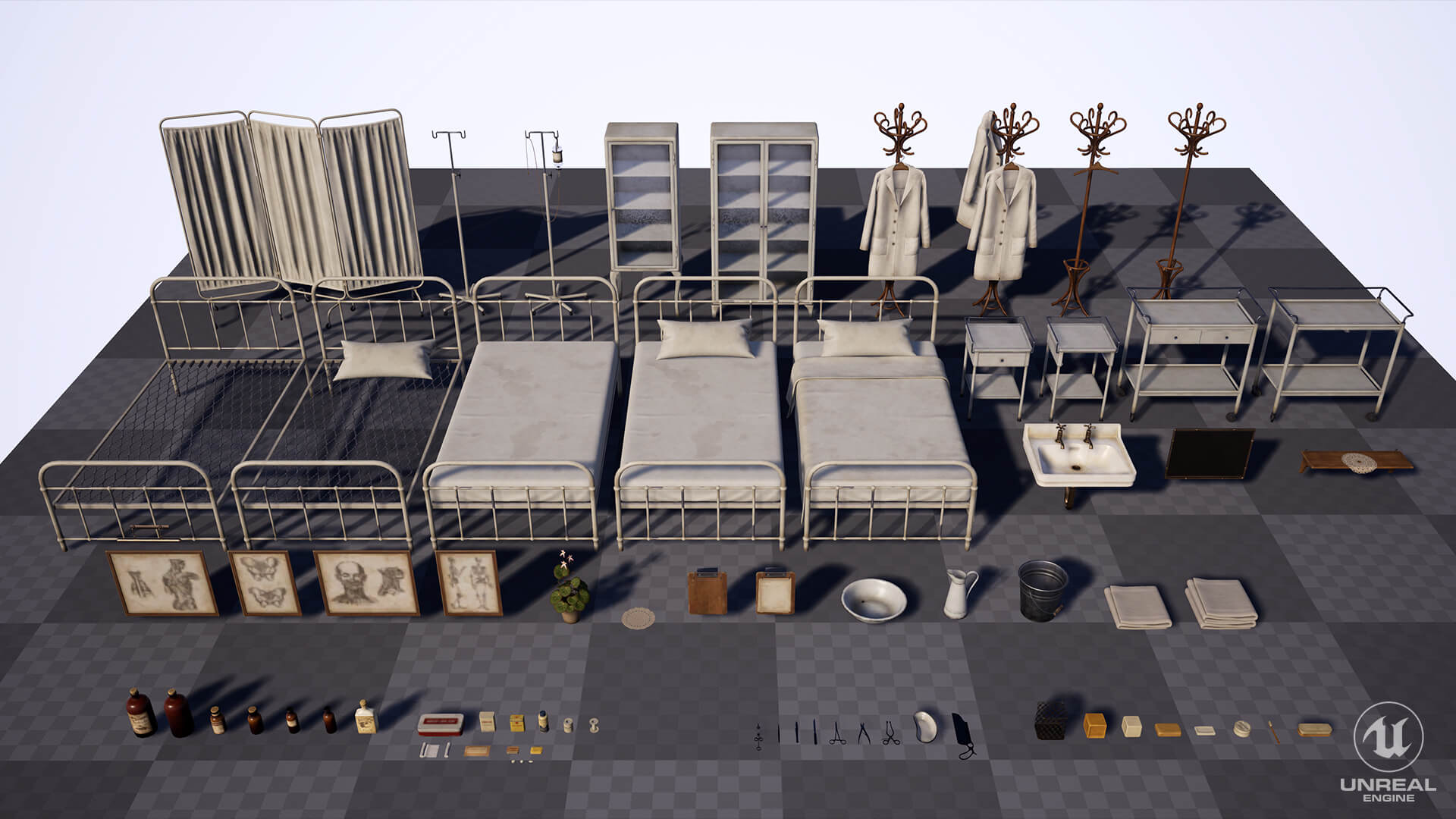 Victorian Hospital Props Pack - 3D Model by Tatiana Gladkaya