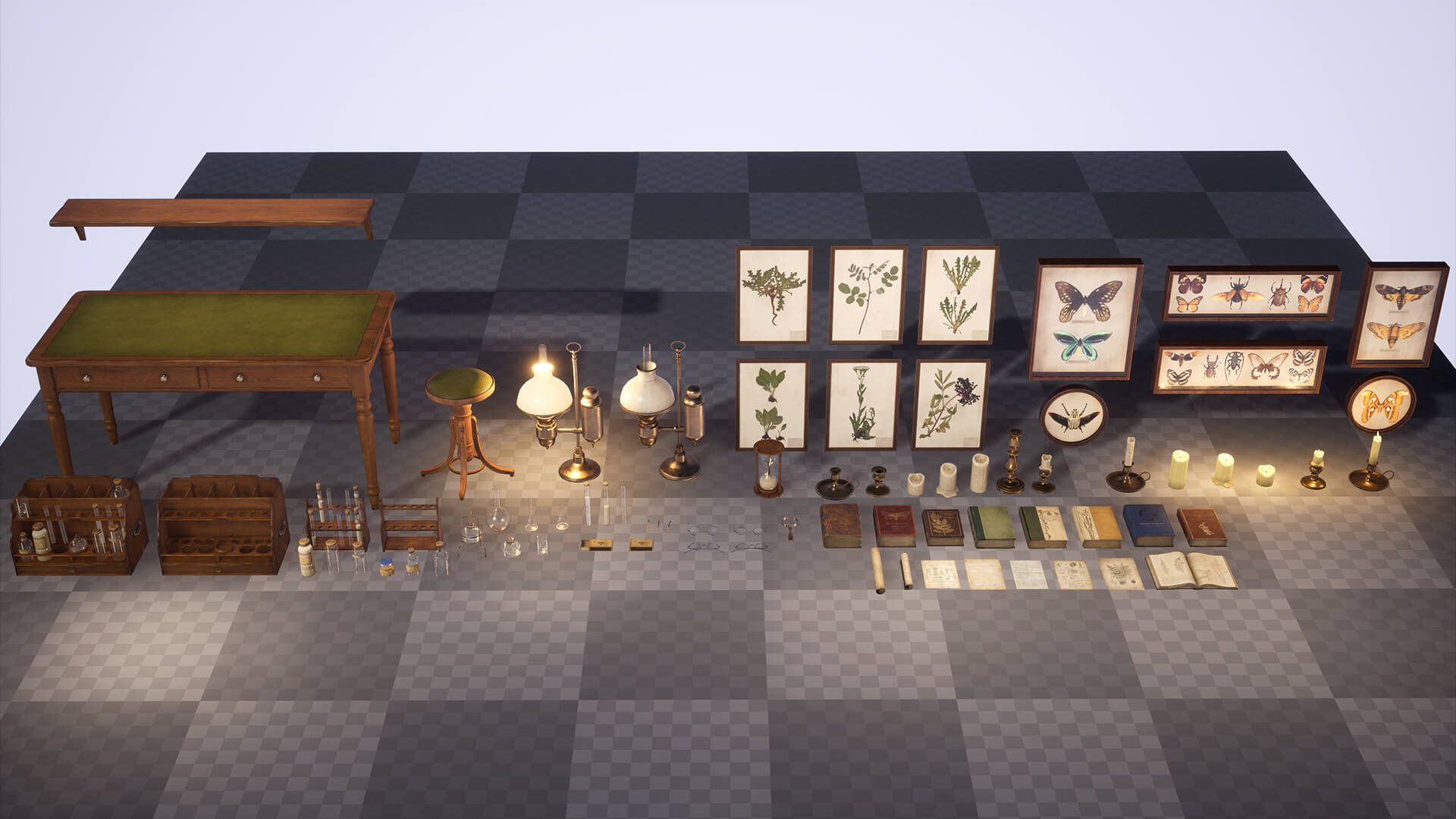 Victorian Laboratory Props Pack - 3D Model by Tatiana Gladkaya