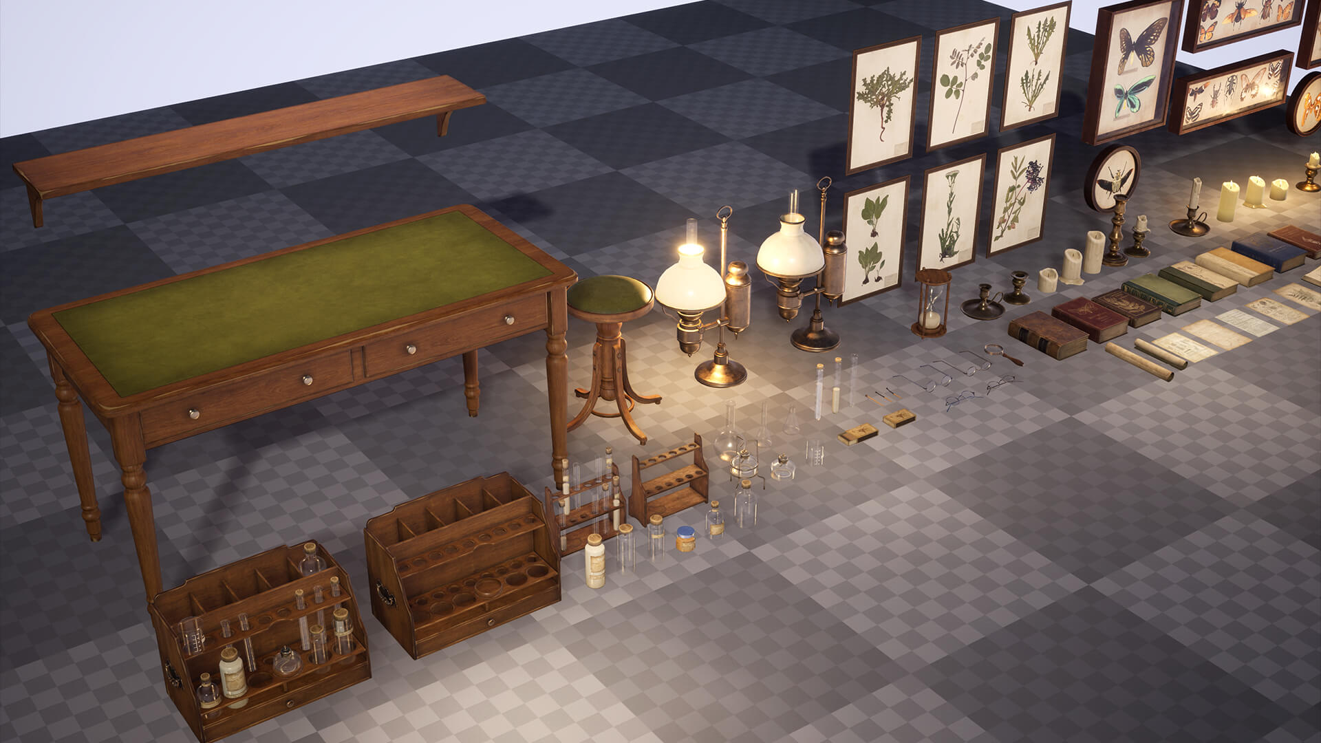 Victorian Laboratory Props Pack - 3D Model by Tatiana Gladkaya