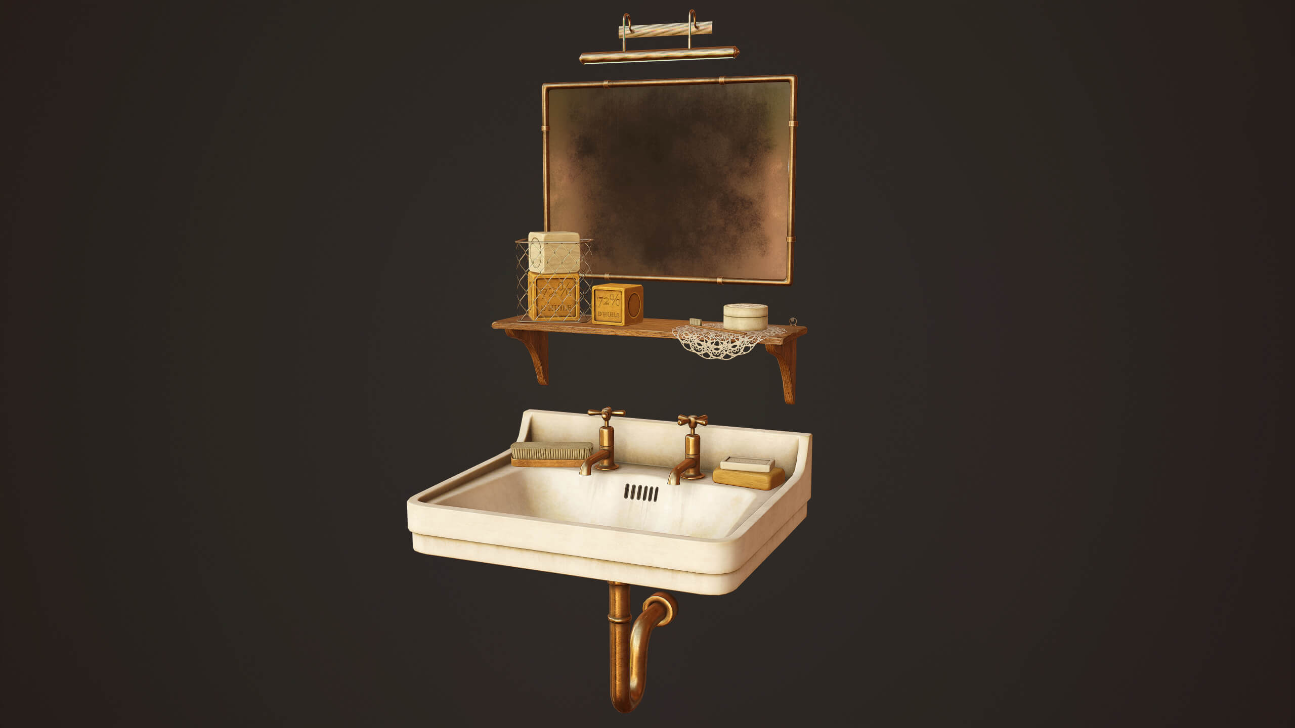 Victorian Sink and Bath Props - 3D Model by Tatiana Gladkaya