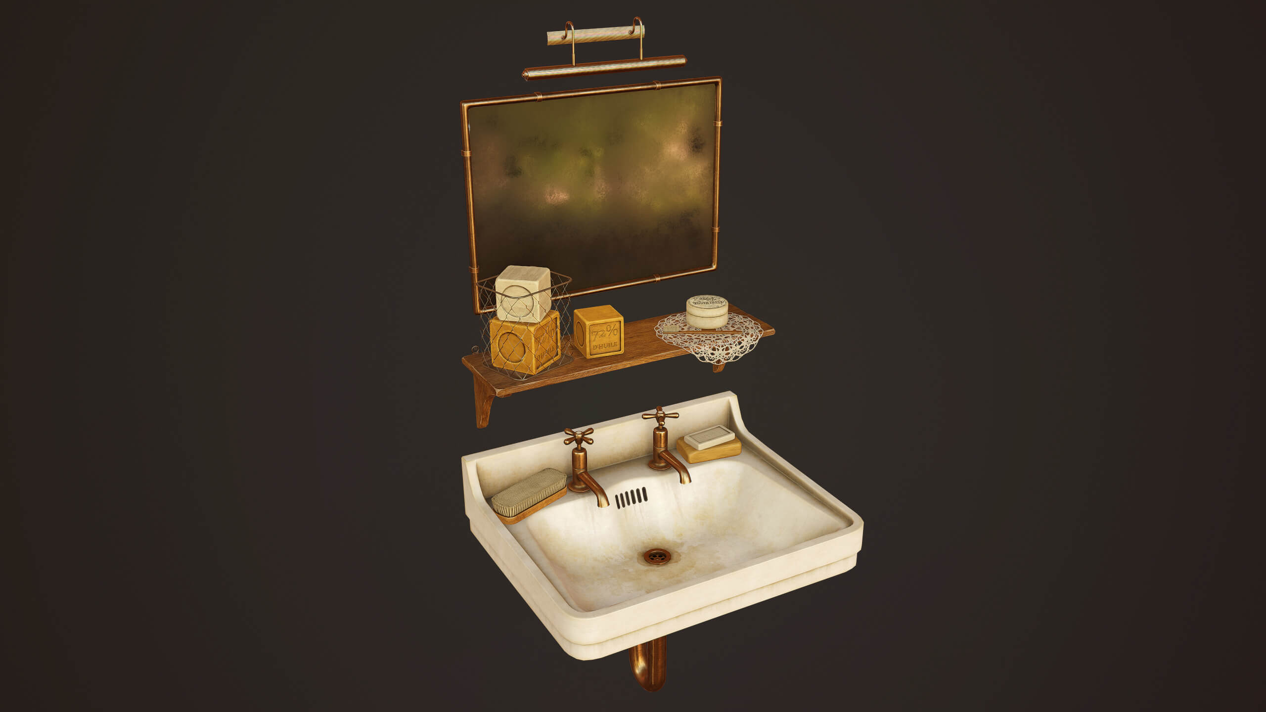 Victorian Sink and Bath Props - 3D Model by Tatiana Gladkaya