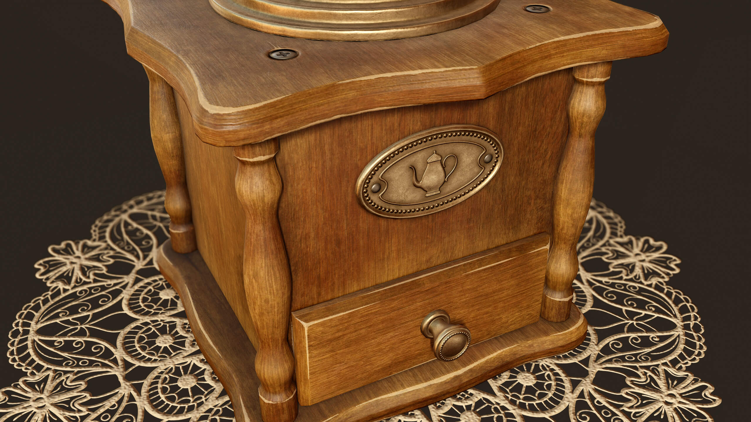 Vintage Coffee Grinder - 3D Model by Tatiana Gladkaya
