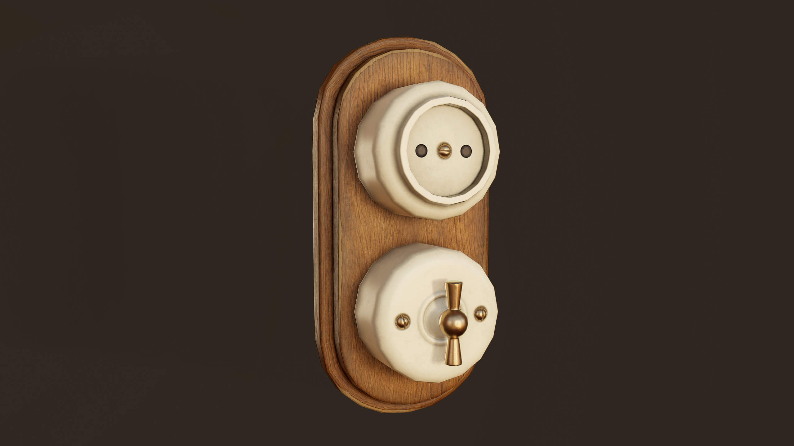 Vintage Light Sockets and Switches - 3D Model by Tatiana Gladkaya