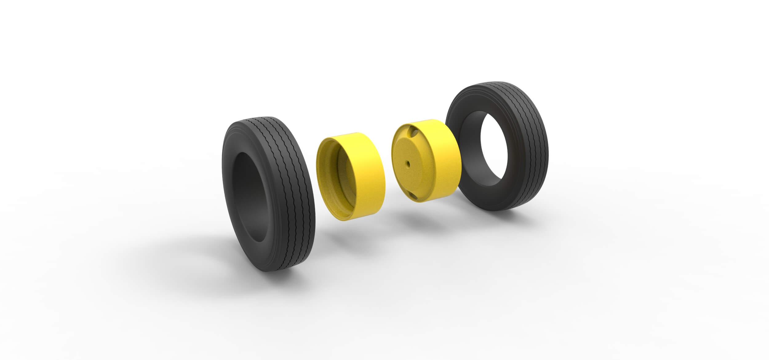 2 Hole Rear Double Wheel of Vintage School Bus 1:25 - 3D Model by ...