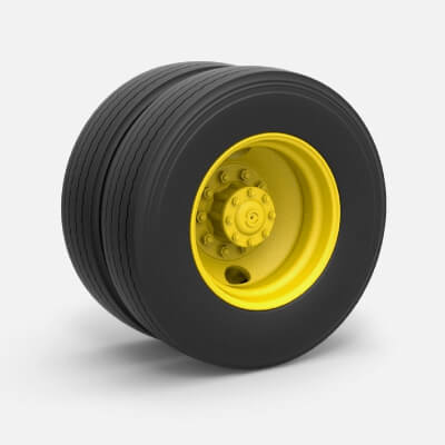 2 Hole Rear Double Wheel of Vintage School Bus 1:25 - 3D Model by ...