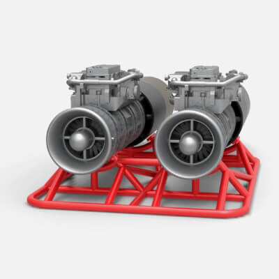 2 Jet Engines on The Frame 1:25 - 3D Model by TechItemsRock