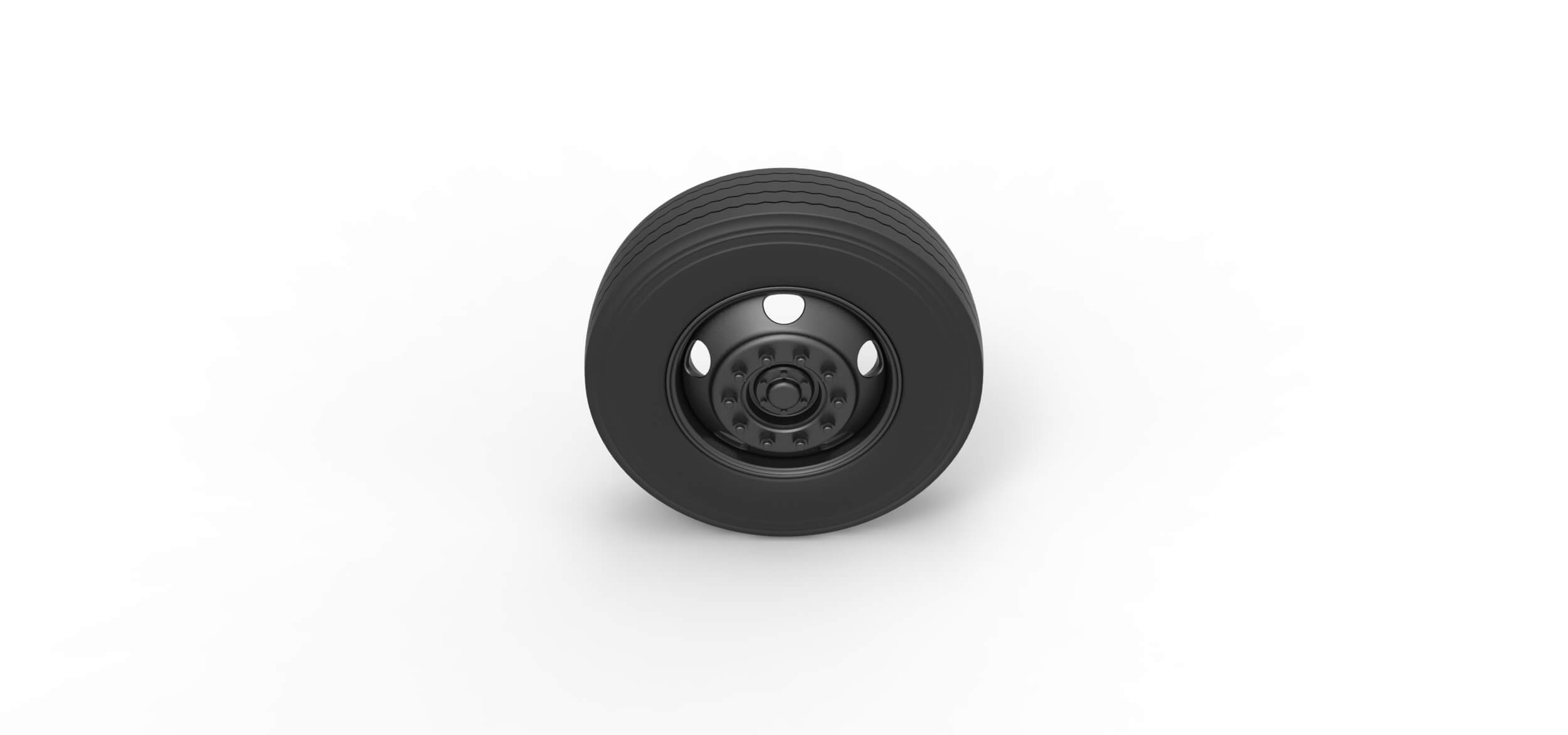 5 Hole Front Wheel of Vintage School Bus 1:25 - 3D Model by TechItemsRock