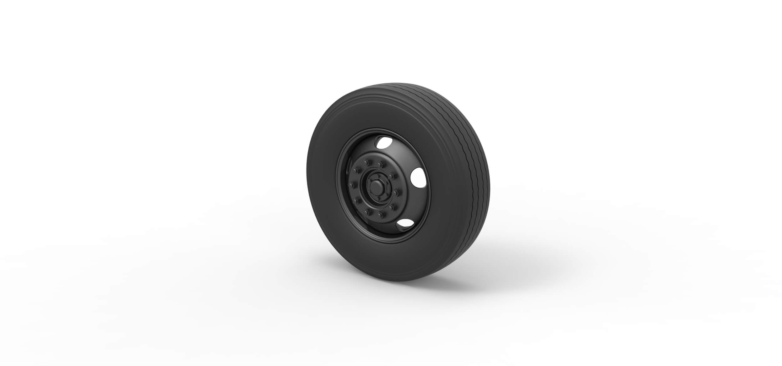 5 Hole Front Wheel of Vintage School Bus 1:25 - 3D Model by TechItemsRock