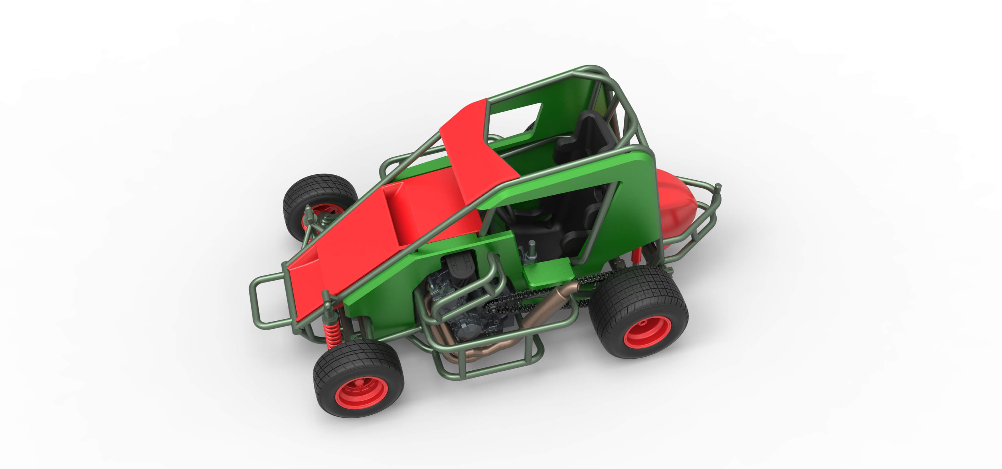 600 Micro Sprint Car Scale 1:25 - 3D Model by TechItemsRock