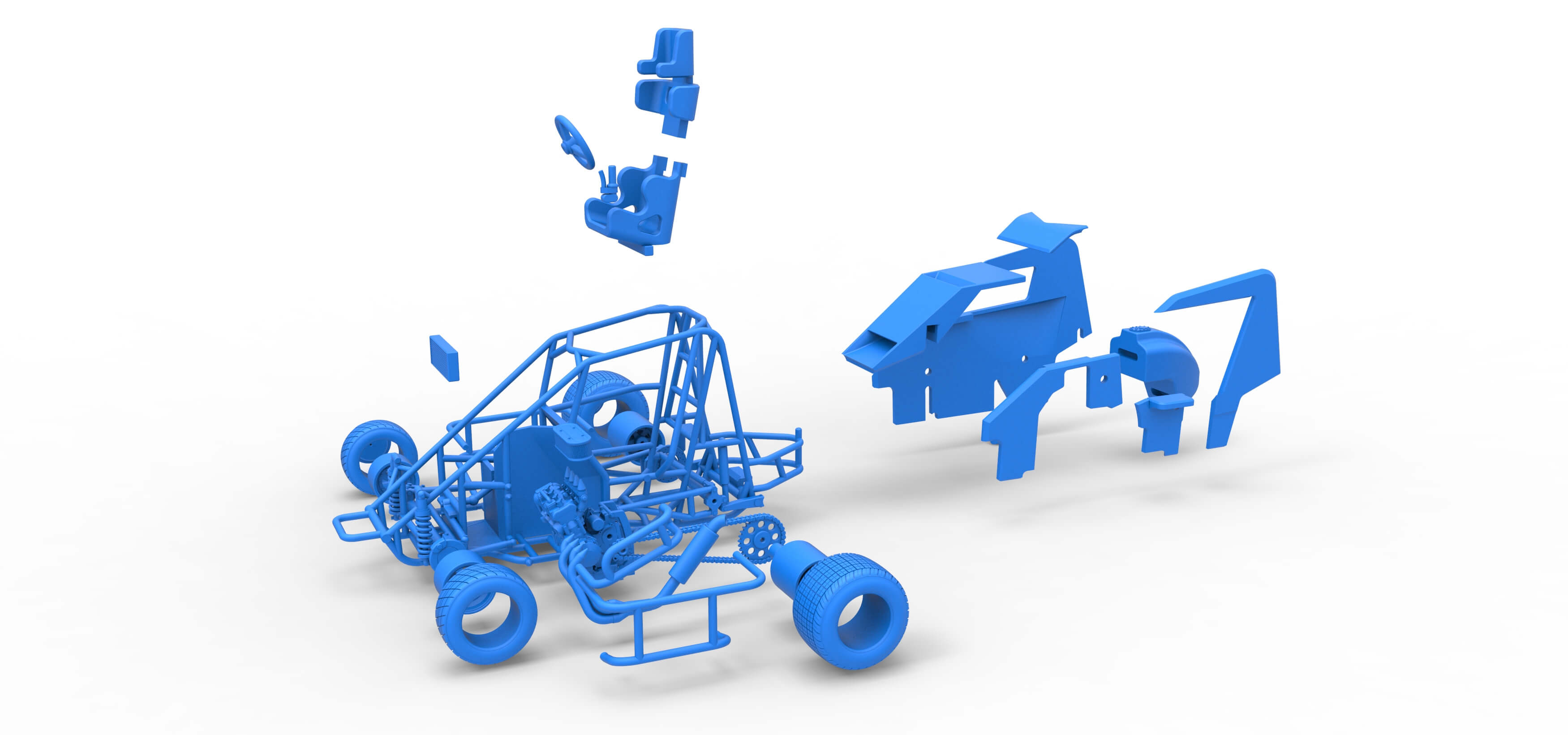 600 Micro Sprint Car Scale 1:25 - 3D Model by TechItemsRock