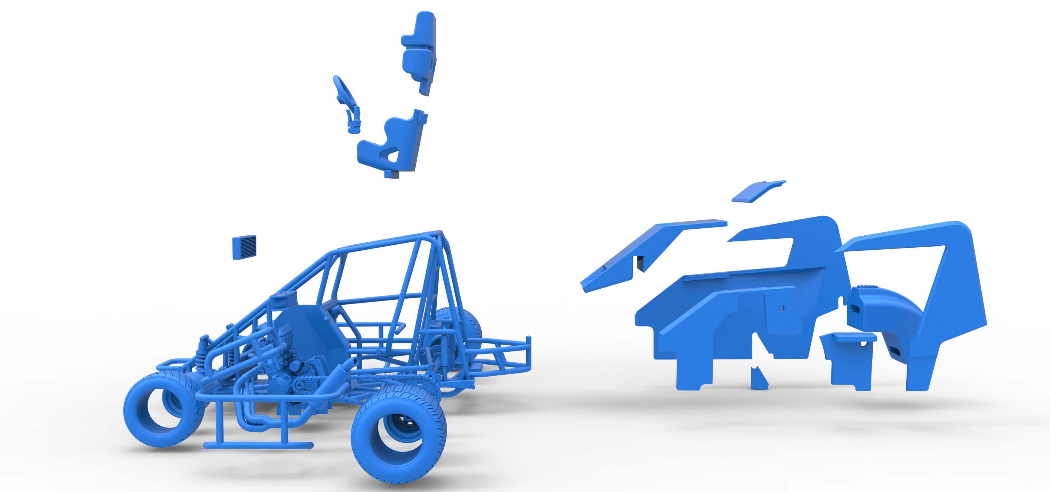 600 Micro Sprint Car Scale 1:25 - 3D Model by TechItemsRock