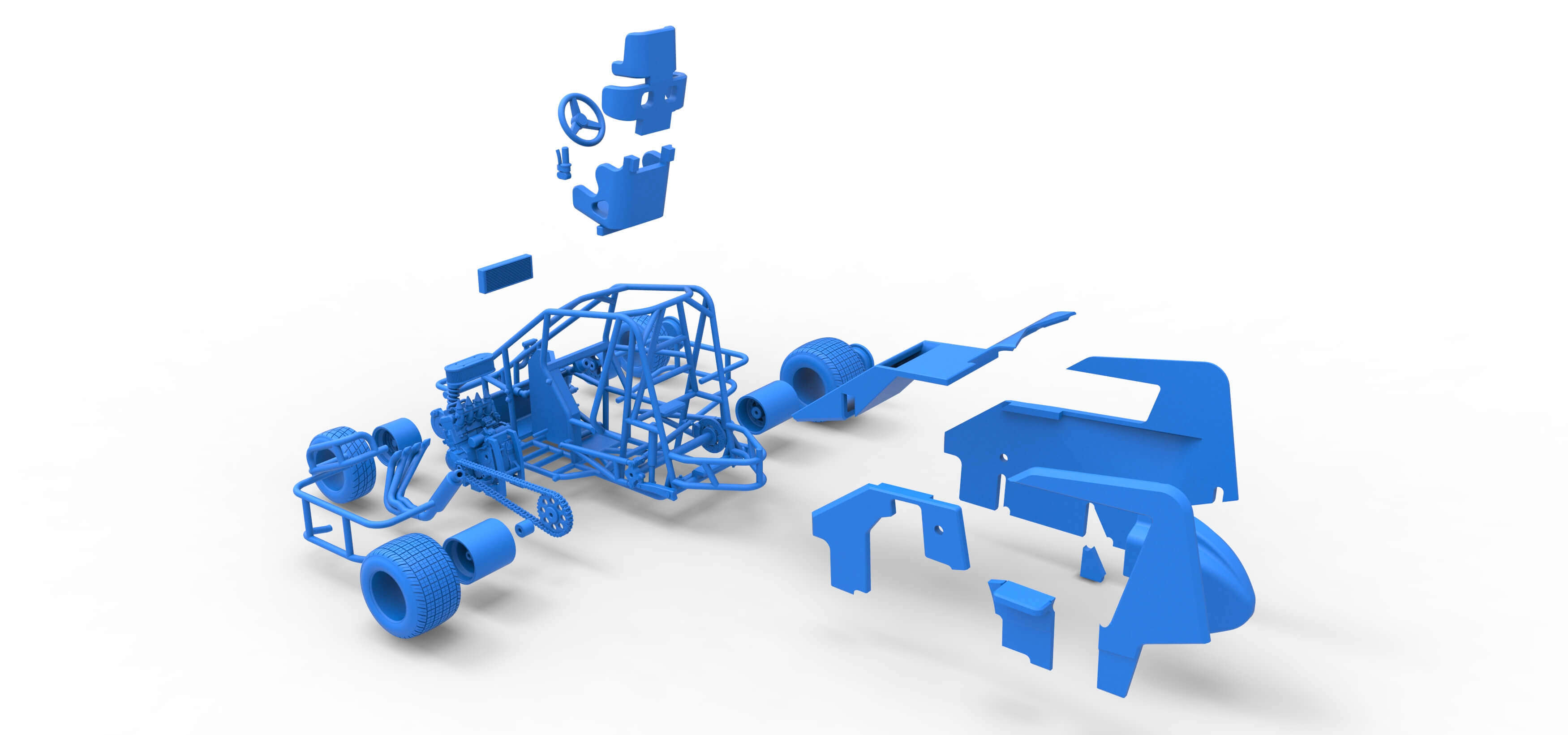600 Micro Sprint Car Scale 1:25 - 3D Model by TechItemsRock