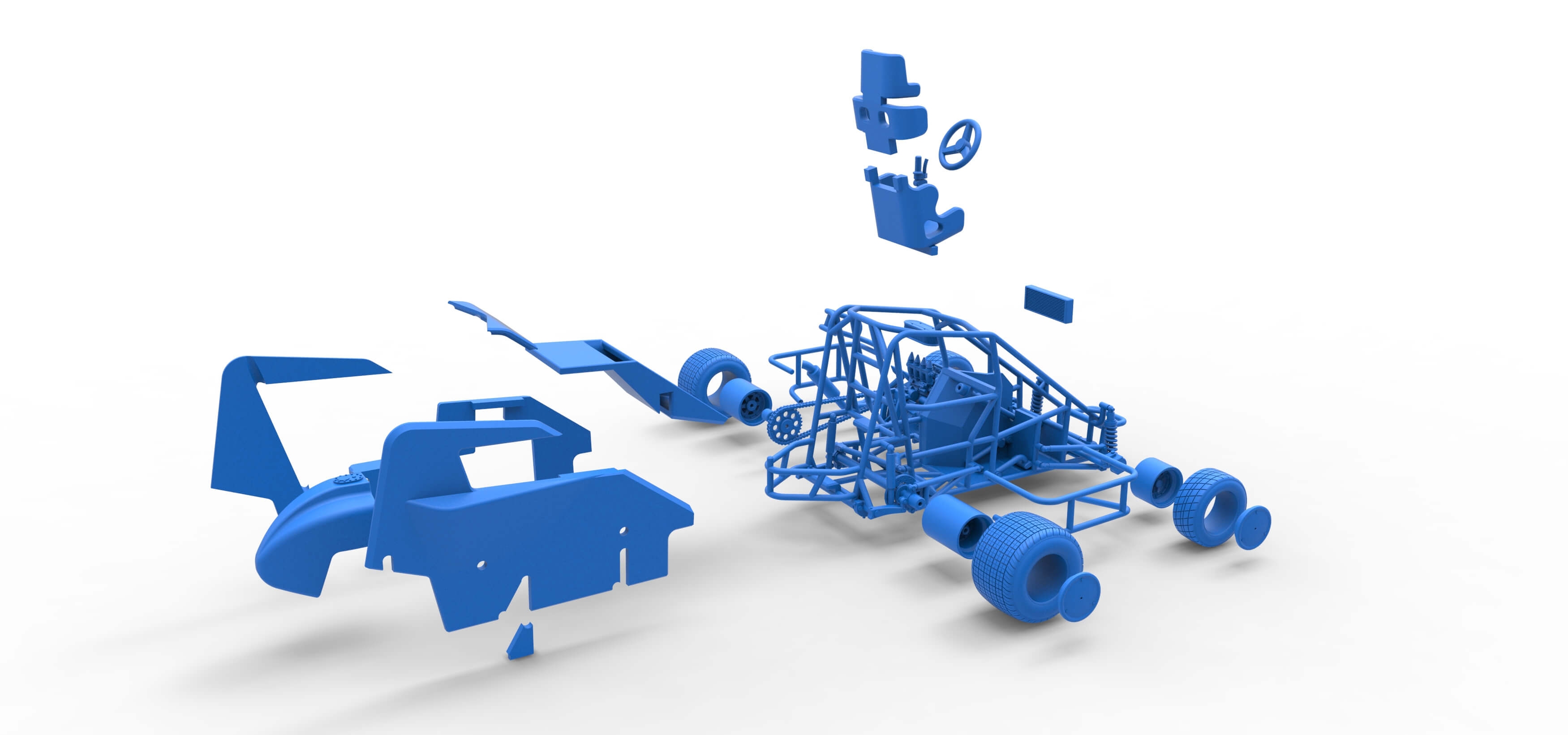600 Micro Sprint Car Scale 1:25 - 3D Model by TechItemsRock