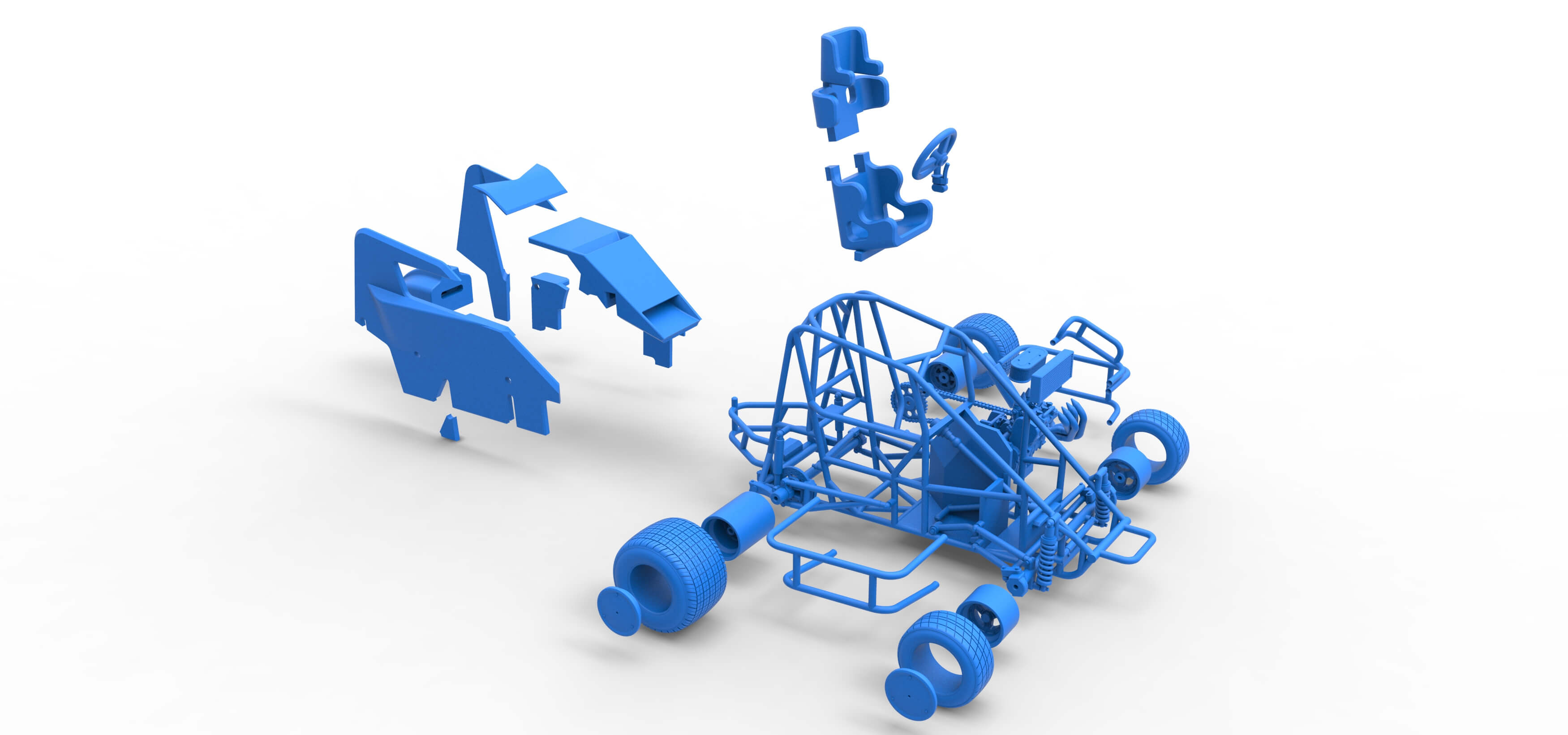 600 Micro Sprint Car Scale 1:25 - 3D Model by TechItemsRock