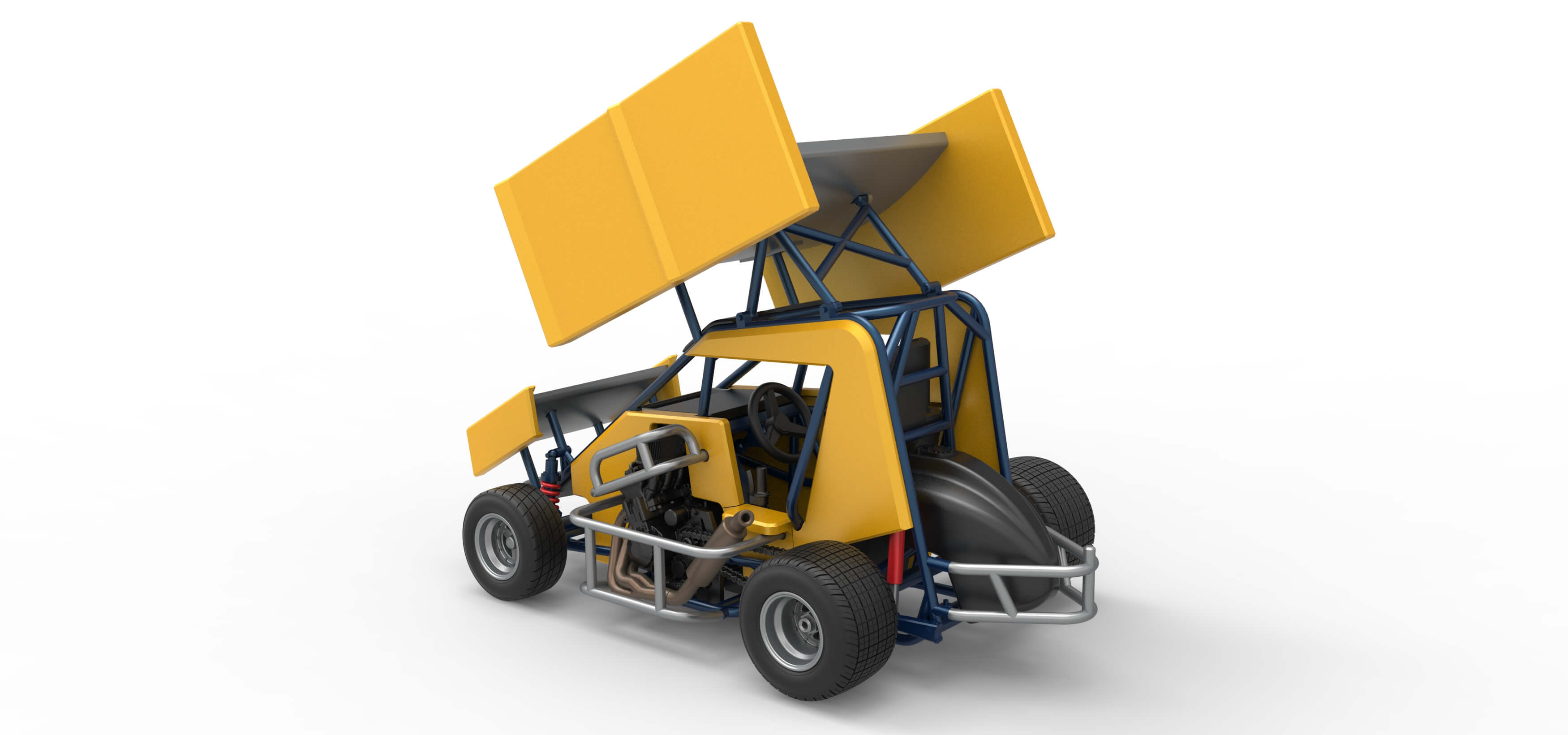 Winged 600 Micro Sprint Car Scale 1:25 - 3D Model by TechItemsRock