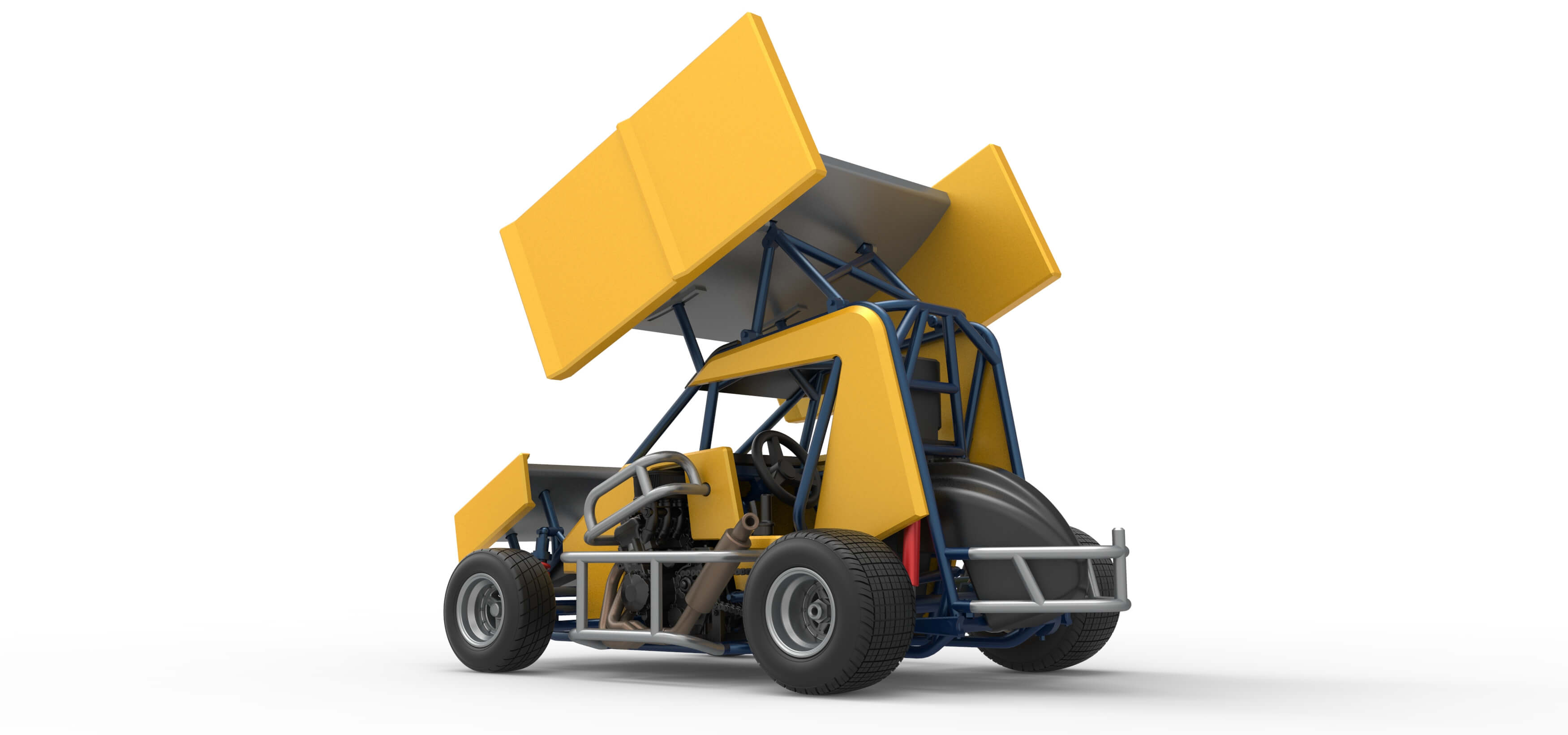 Winged 600 Micro Sprint Car Scale 1:25 - 3D Model by TechItemsRock