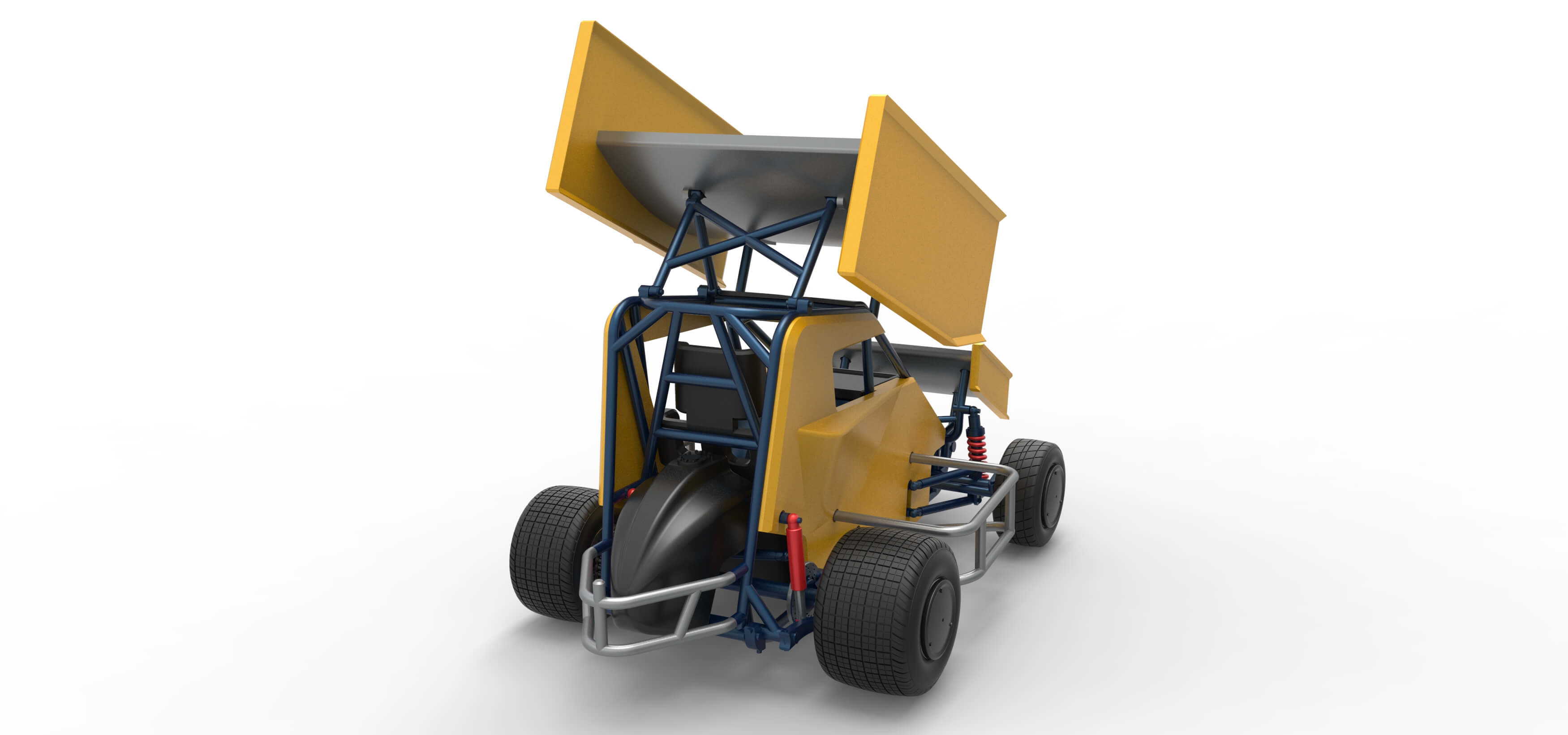 Winged 600 Micro Sprint Car Scale 1:25 - 3D Model by TechItemsRock