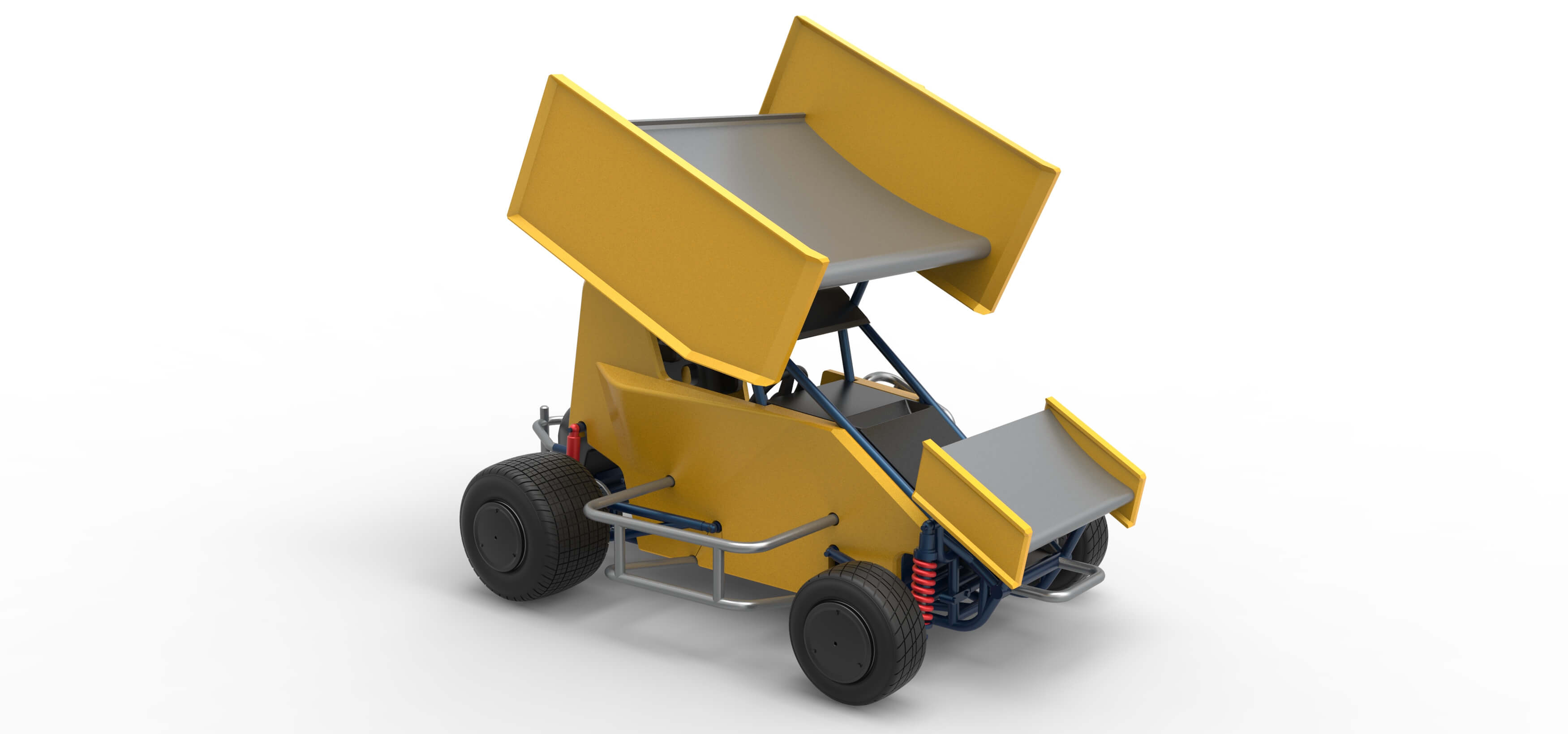 Winged 600 Micro Sprint Car Scale 1:25 - 3D Model by TechItemsRock