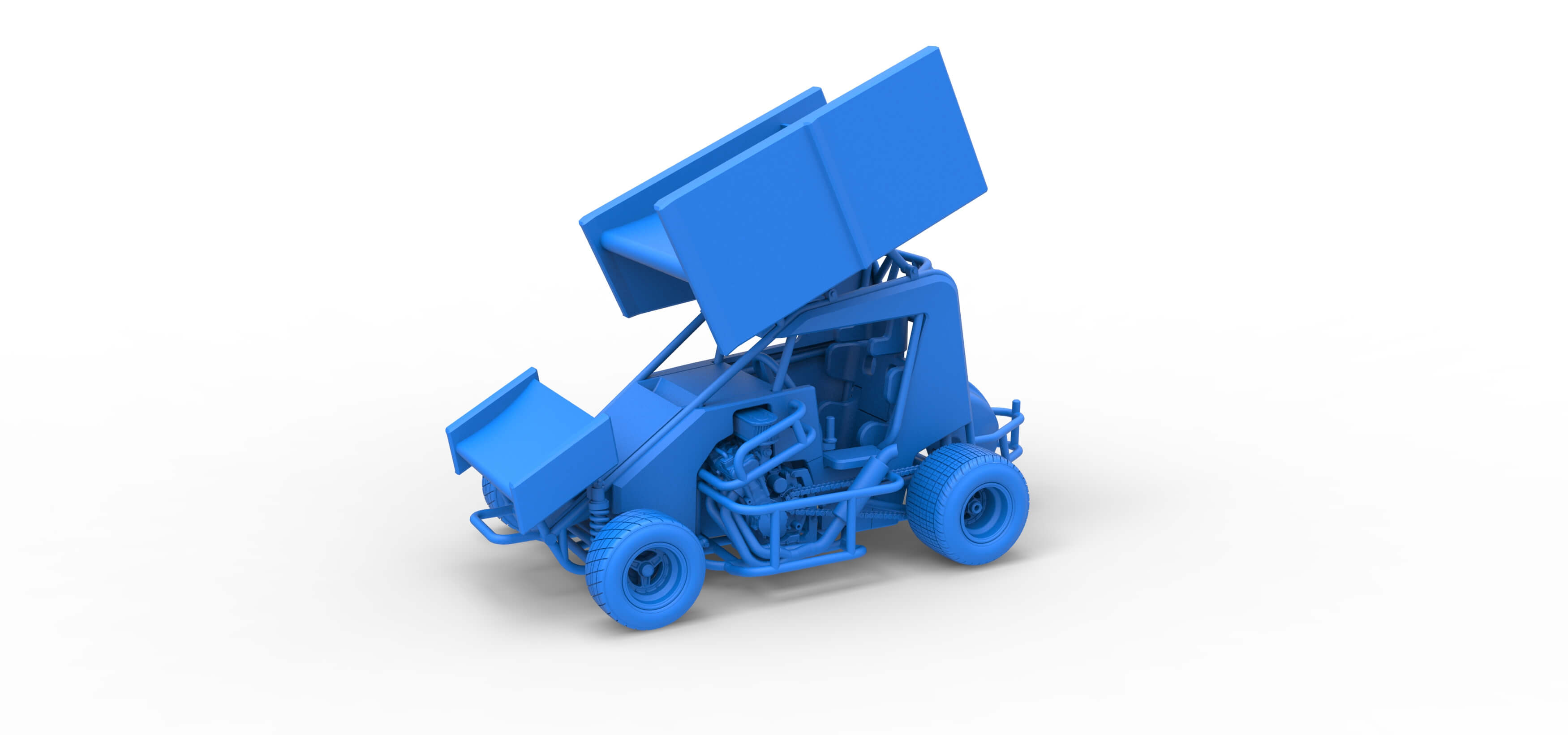 Winged 600 Micro Sprint Car Scale 1:25 - 3D Model by TechItemsRock