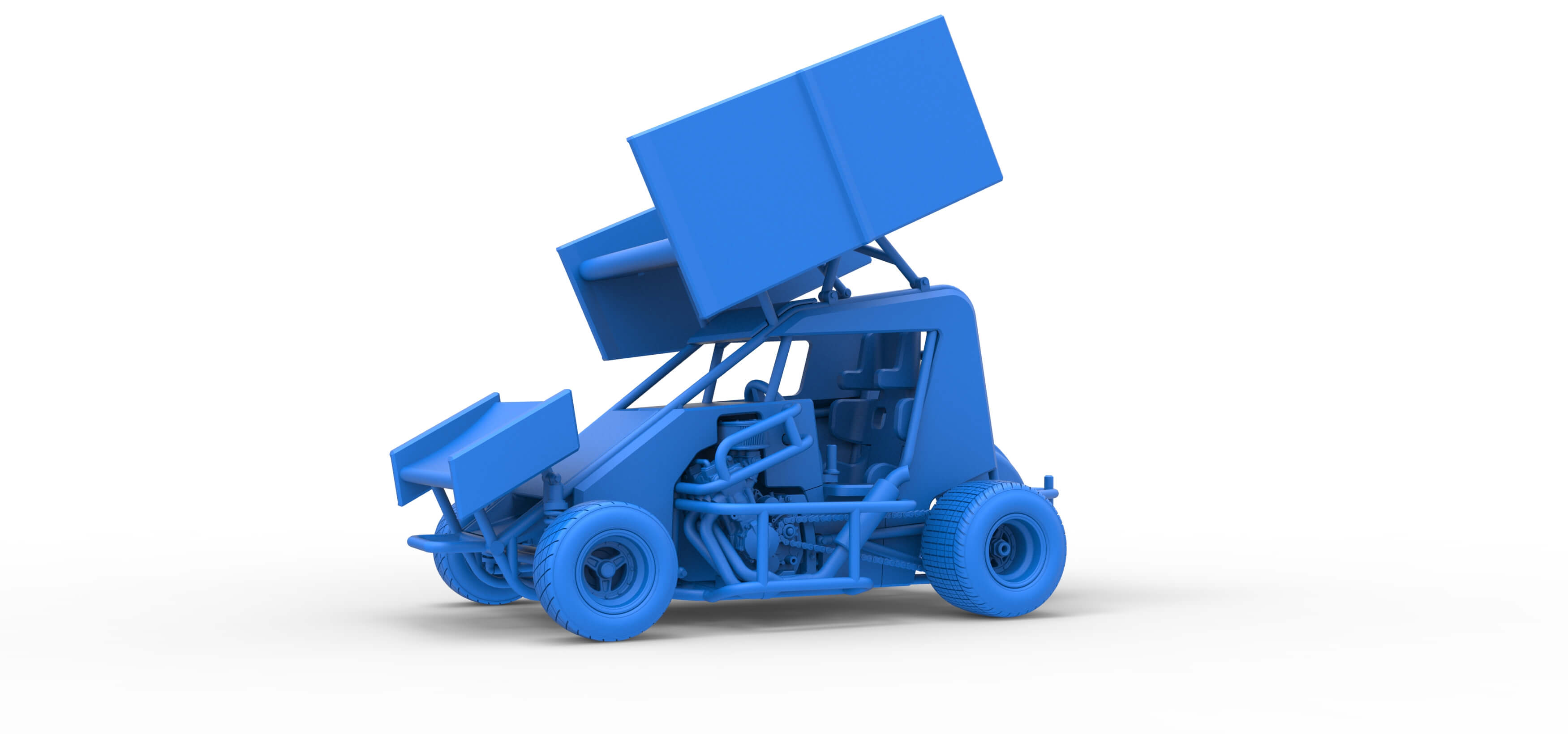 Winged 600 Micro Sprint Car Scale 1:25 - 3D Model by TechItemsRock