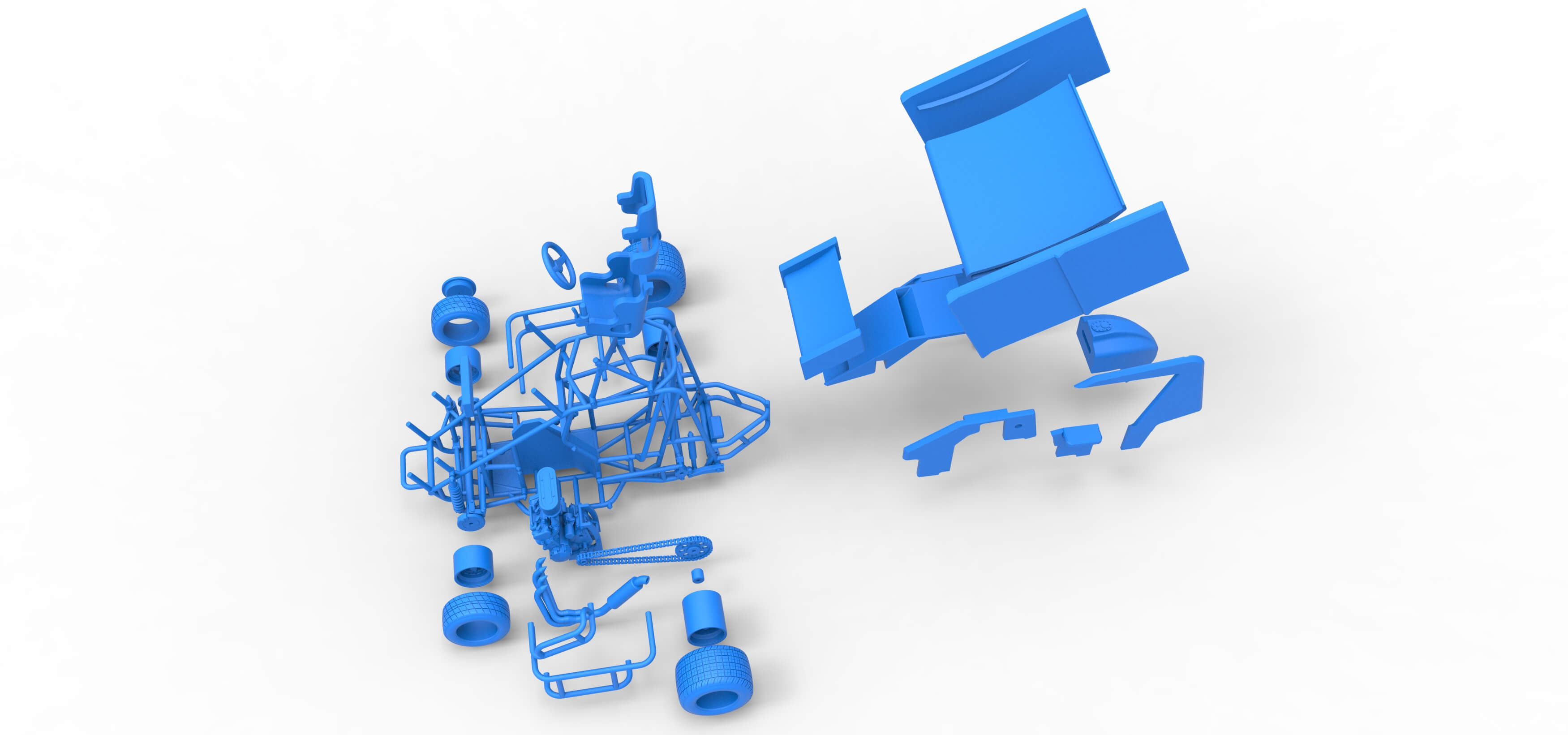 Winged 600 Micro Sprint Car Scale 1:25 - 3D Model by TechItemsRock