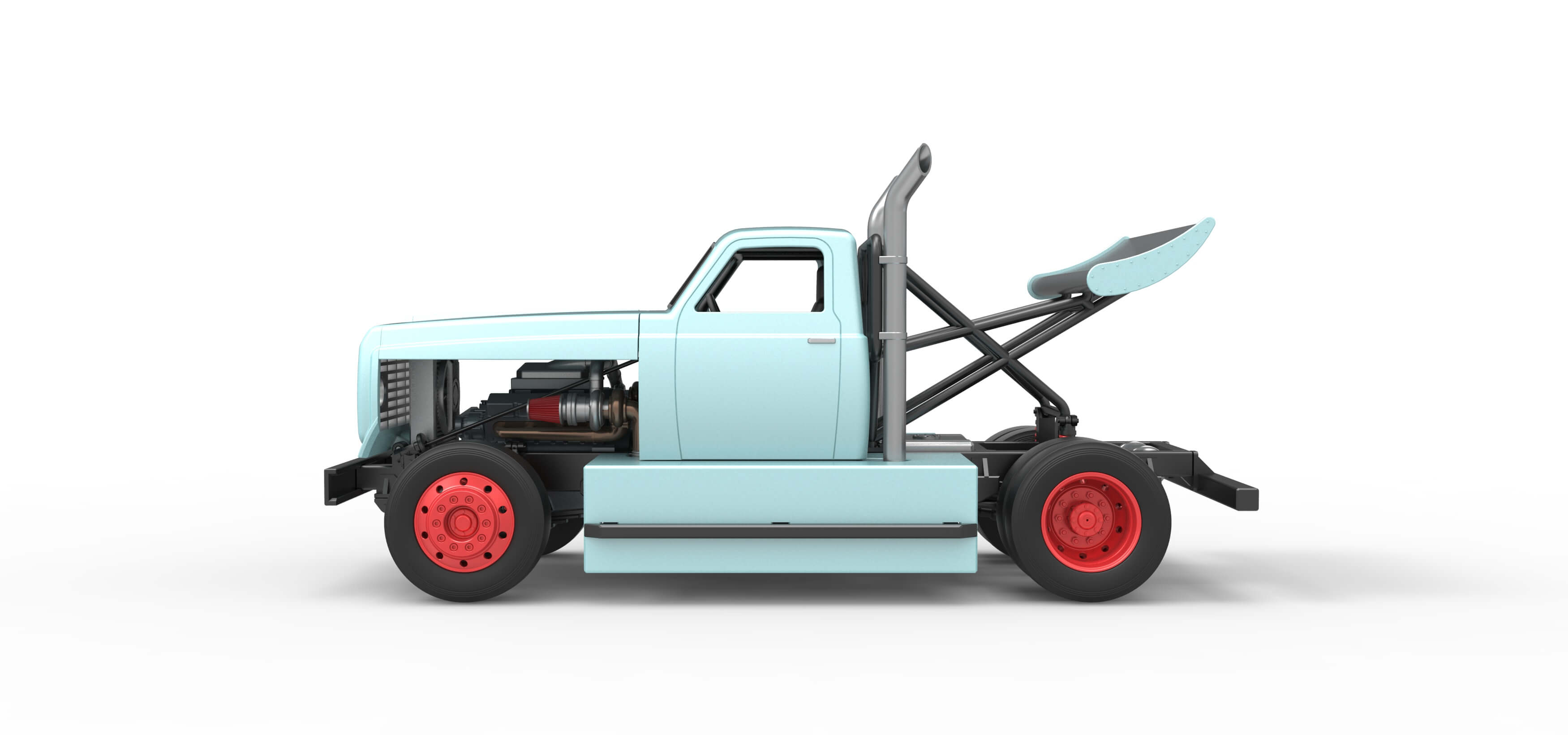 Big Rig Racing Semi Truck Scale 1:25 - 3D Model by TechItemsRock