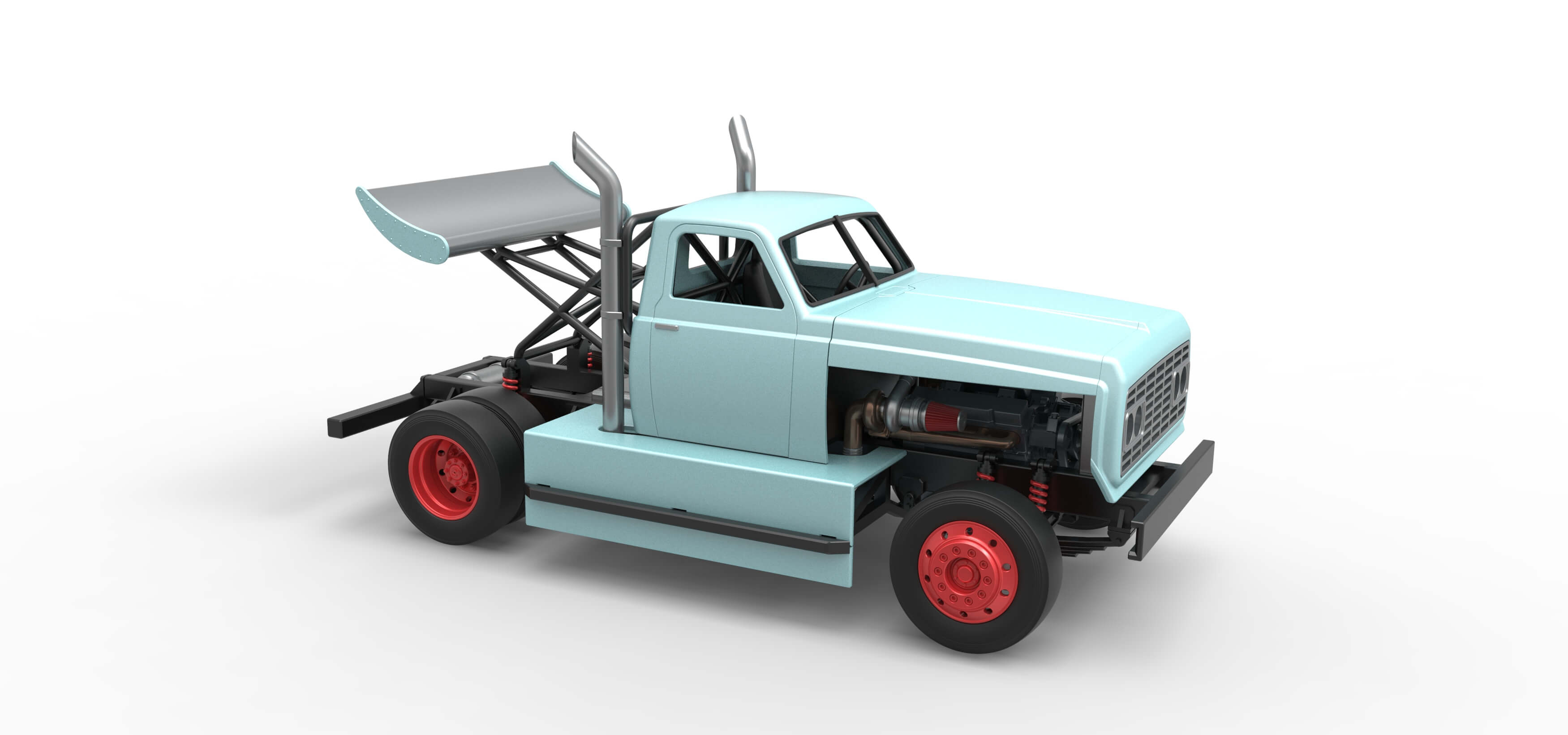 Big Rig Racing Semi Truck Scale 1:25 - 3D Model by TechItemsRock