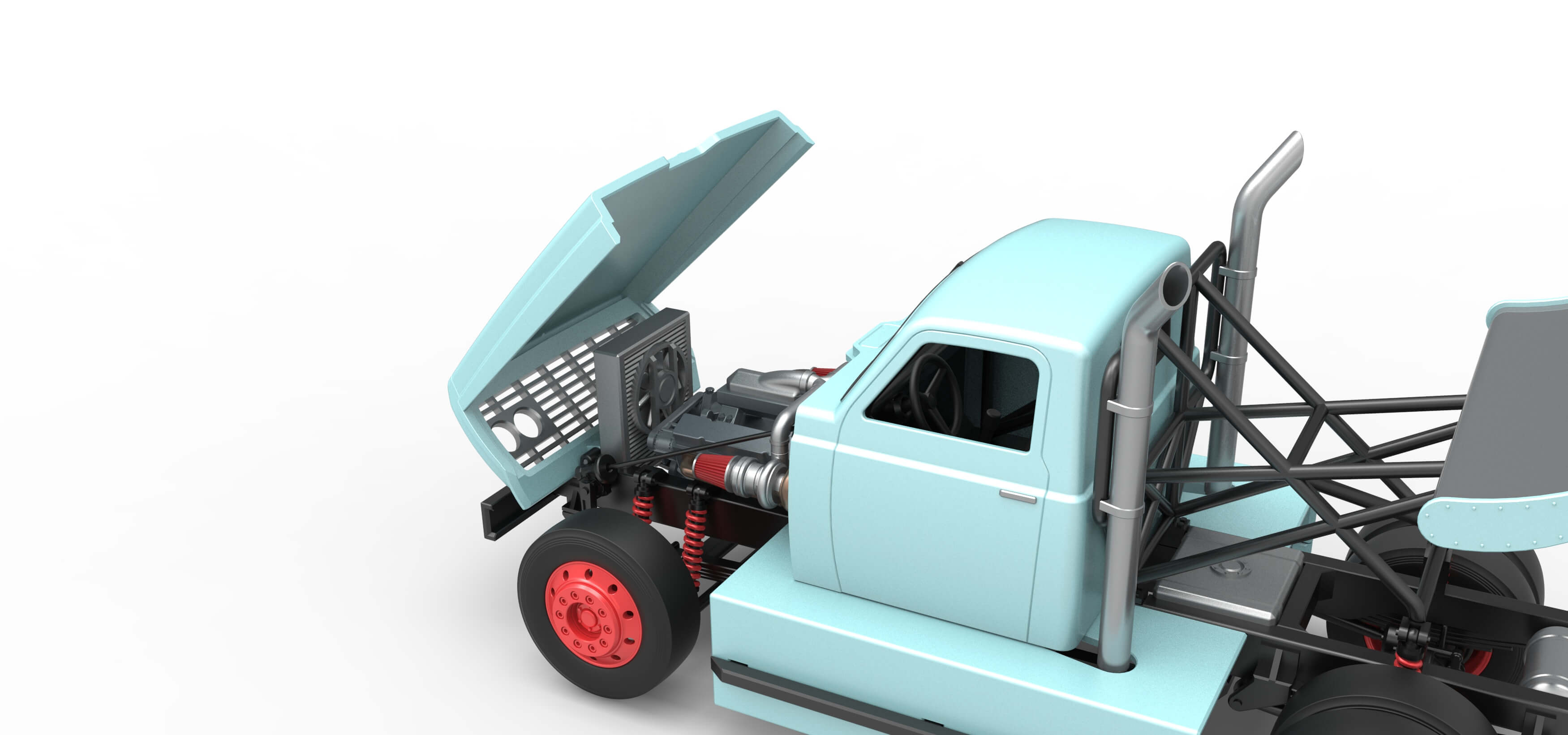 Big Rig Racing Semi Truck Scale 1:25 - 3D Model by TechItemsRock