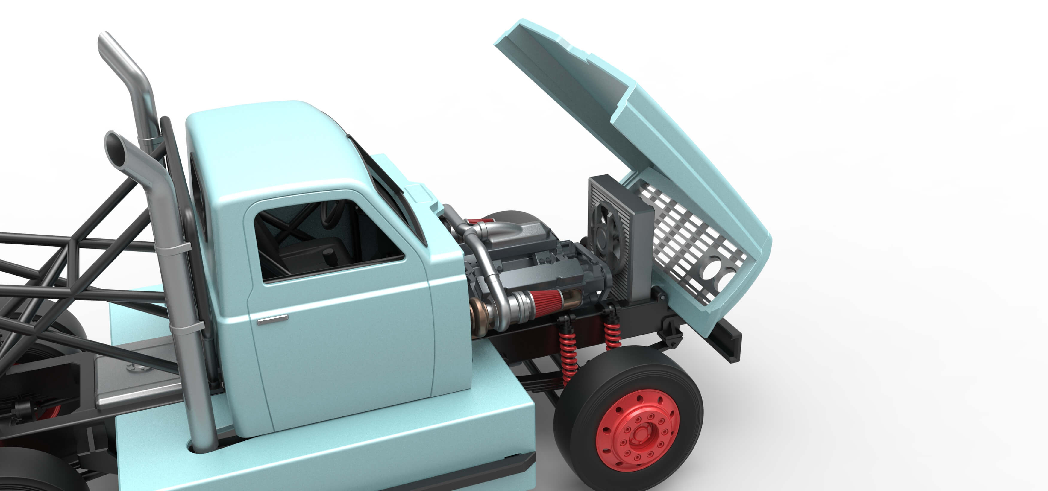 Big Rig Racing Semi Truck Scale 1:25 - 3D Model by TechItemsRock