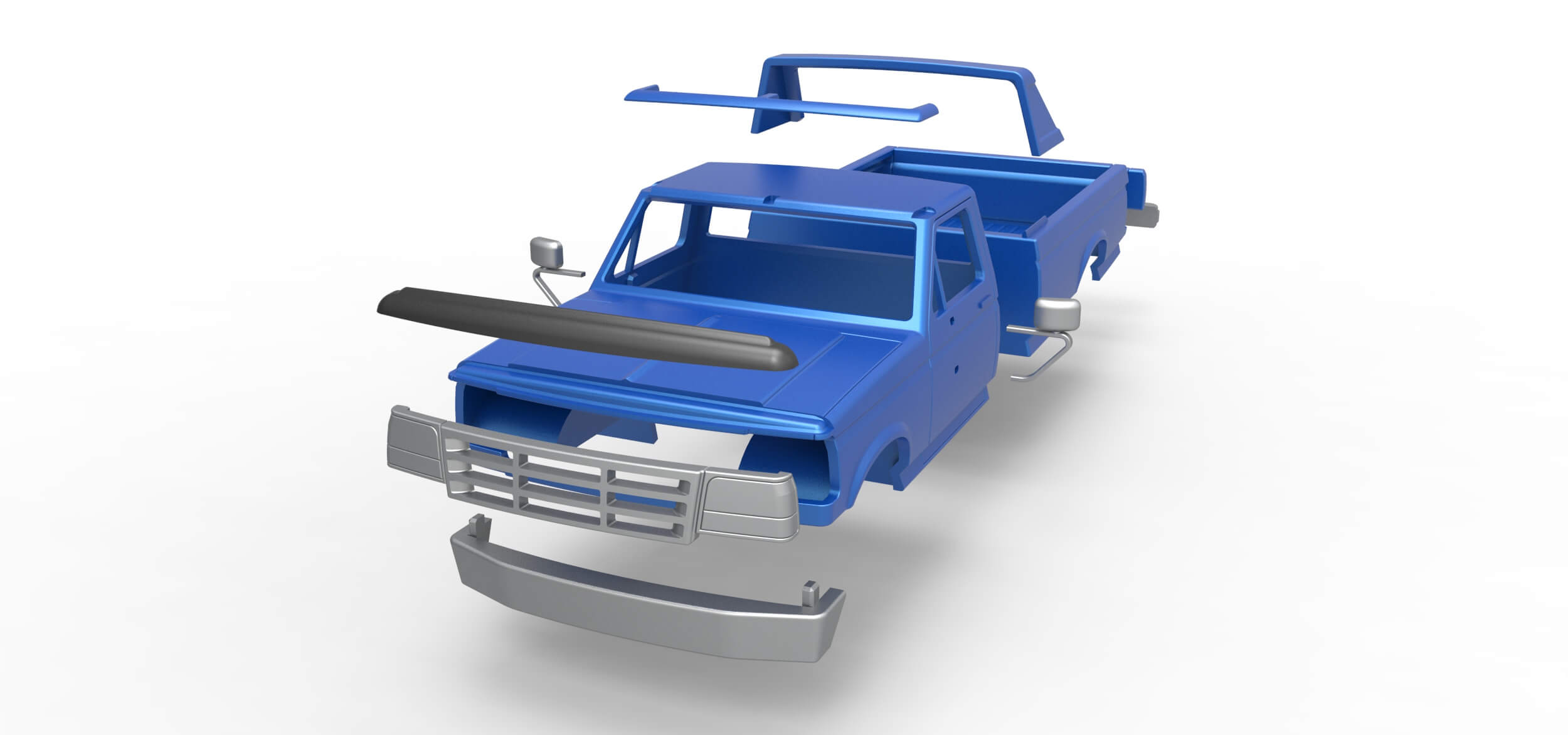 Shell of vintage monster truck 1:25 - 3D Model by TechItemsRock