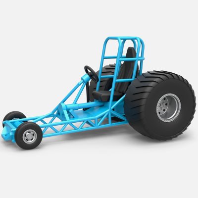 Chassis of Mini Rod Pulling Tractor 1:25 - 3D Model by TechItemsRock