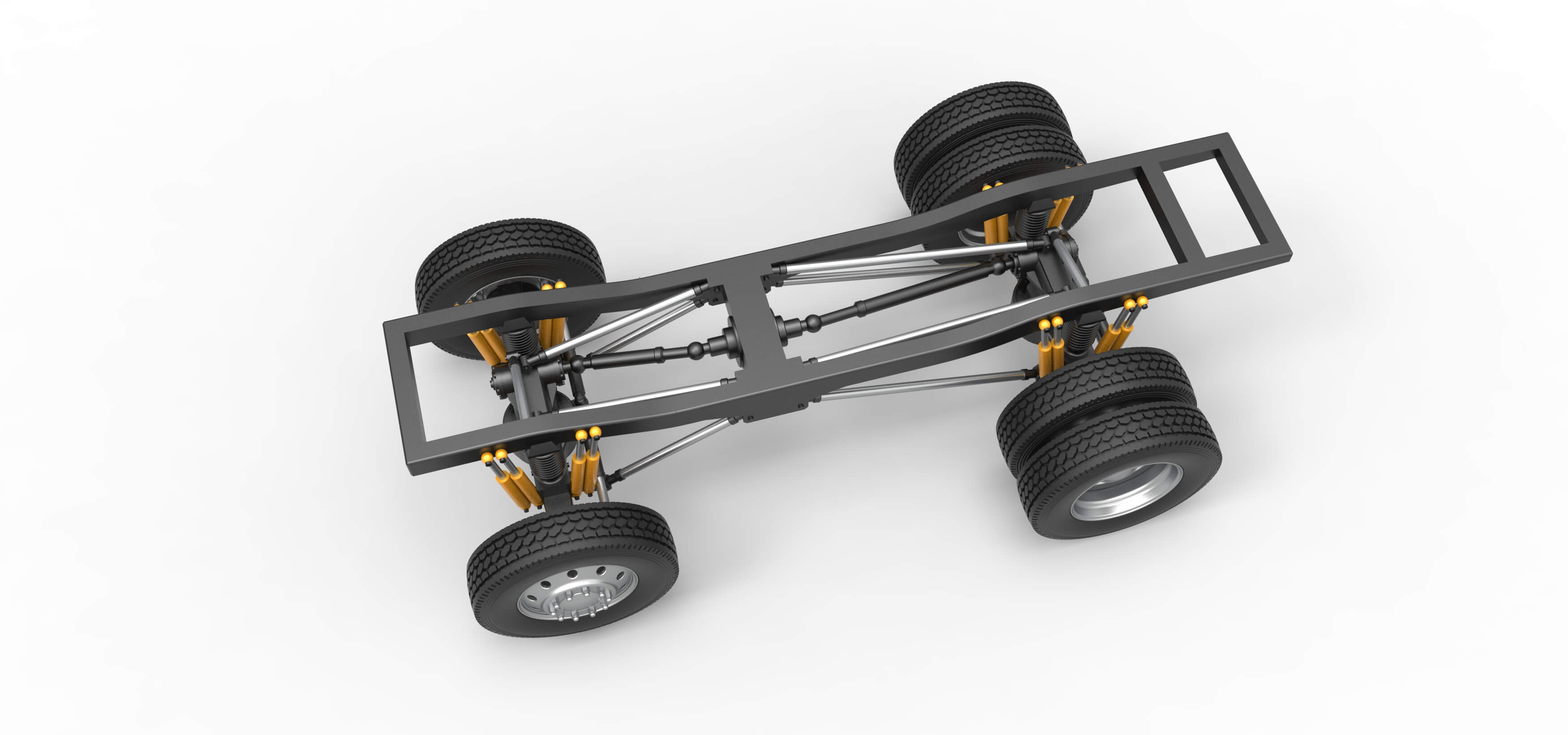 Chassis of Monster Truck With Semi Truck Wheels 1:25 - 3D Model by ...