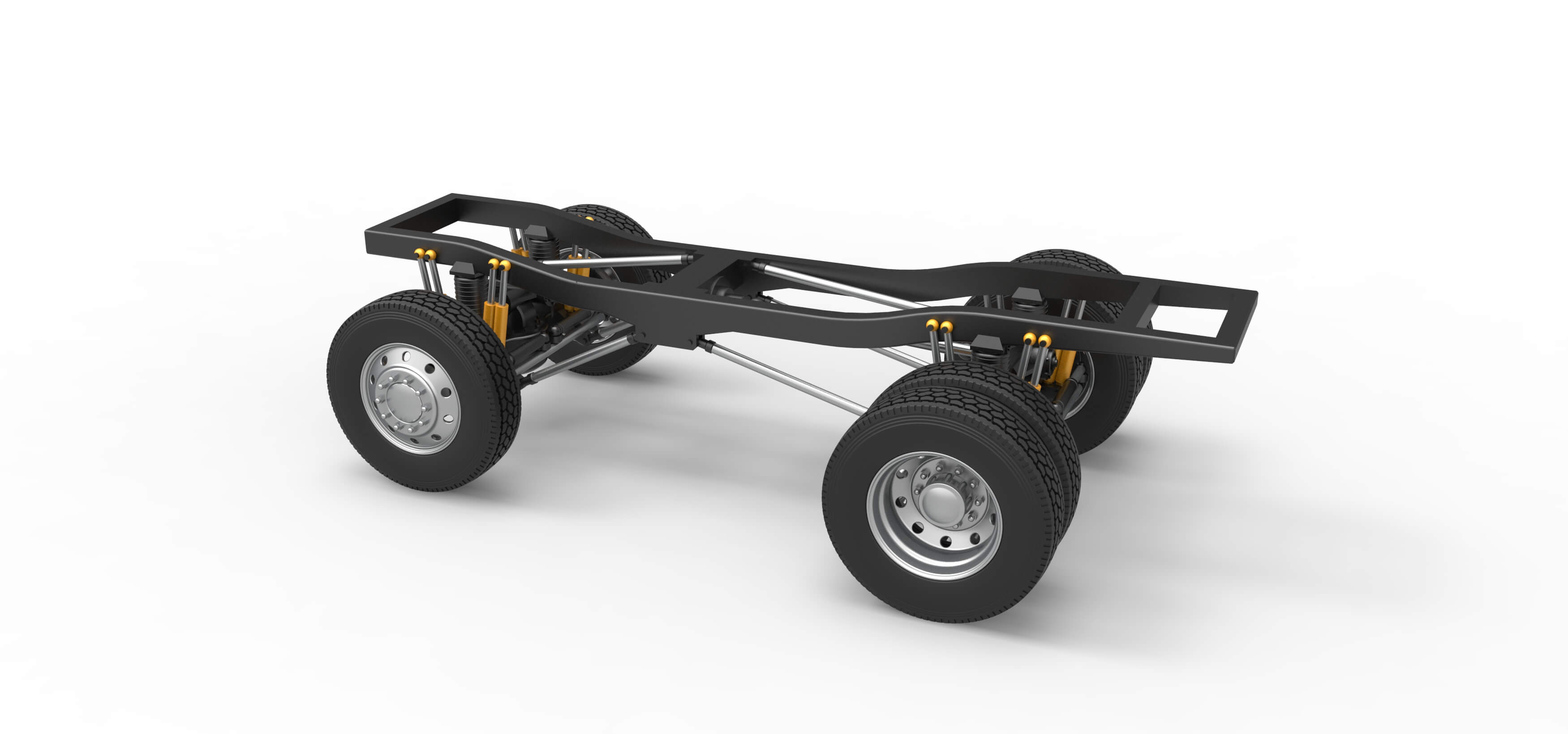 Chassis of Monster Truck With Semi Truck Wheels 1:25 - 3D Model by ...