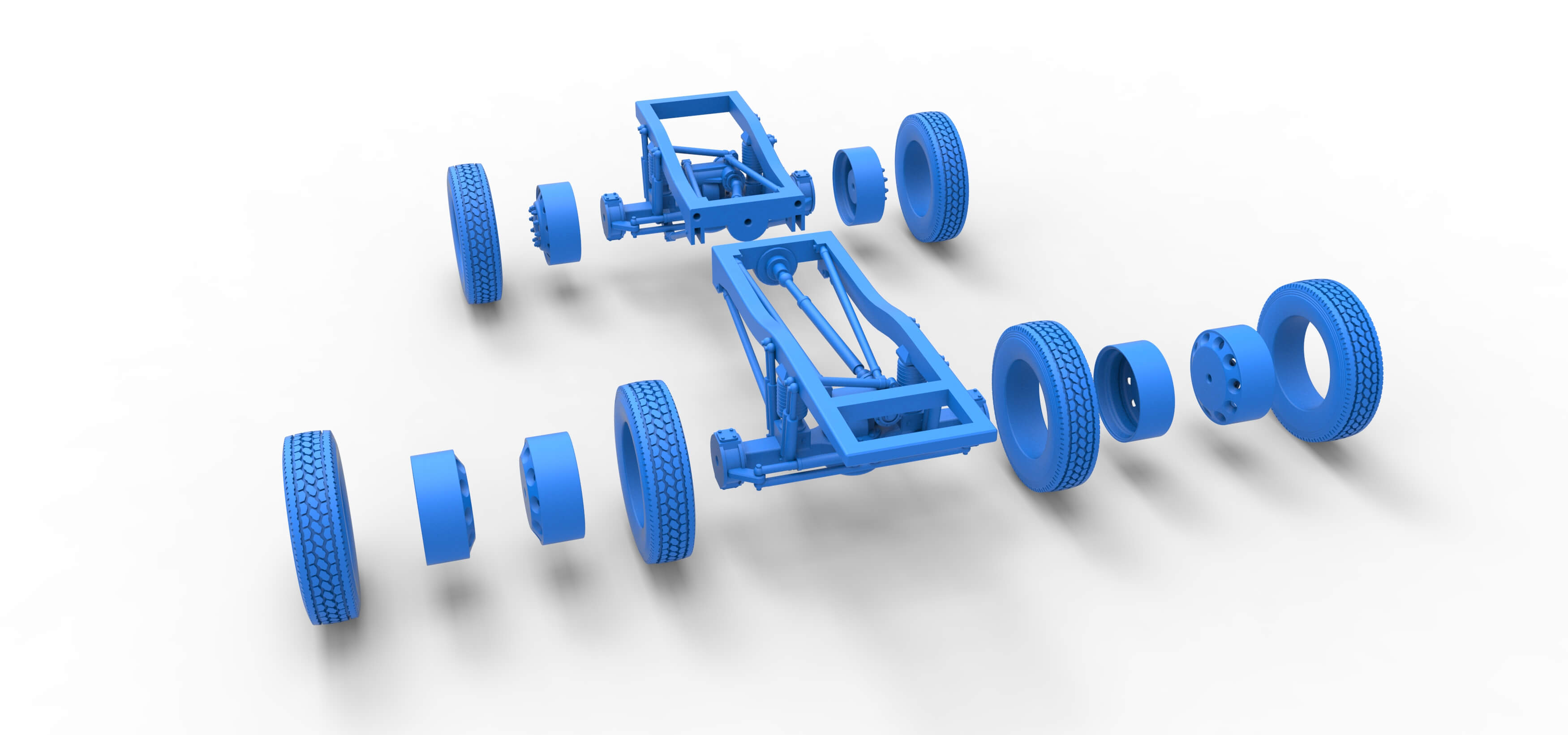 Chassis of Monster Truck With Semi Truck Wheels 1:25 - 3D Model by ...