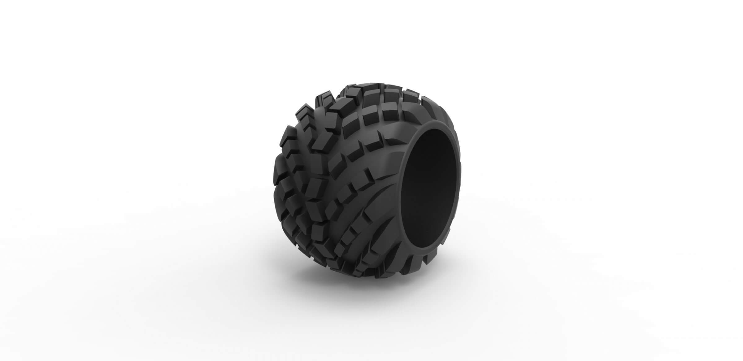 Offroad Arched Tire Scale 1 To 10 - 3D Model by TechItemsRock