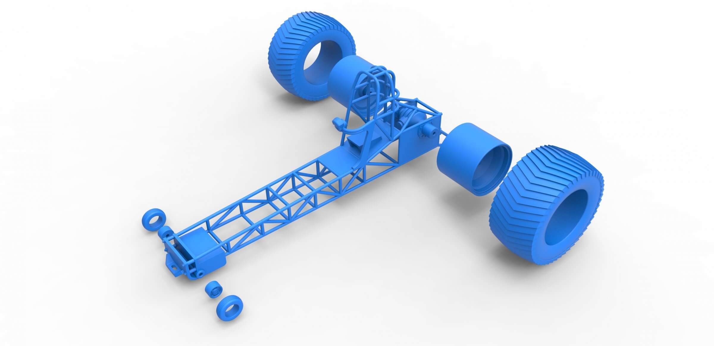 Pulling Tractor Chassis 1:25 - 3D Model by TechItemsRock