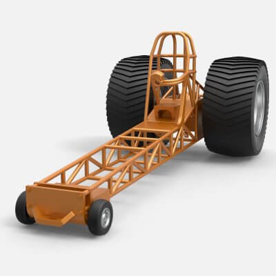 Pulling Tractor Chassis 1:25 - 3D Model by TechItemsRock
