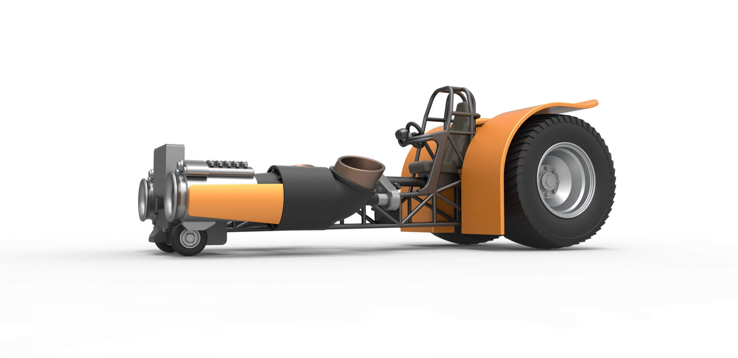 Pulling Tractor with 2 Jet Engines 1:25 - 3D Model by TechItemsRock