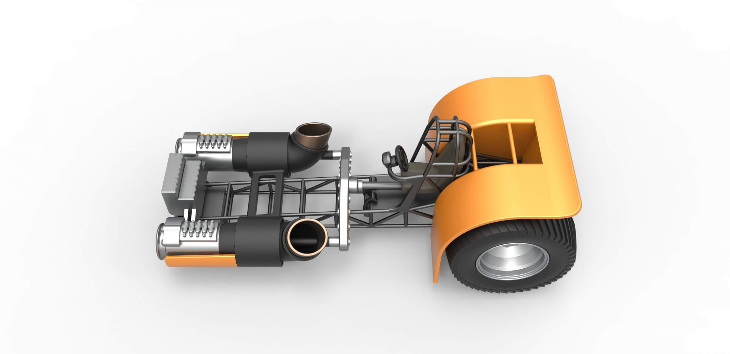 Pulling Tractor with 2 Jet Engines 1:25 - 3D Model by TechItemsRock