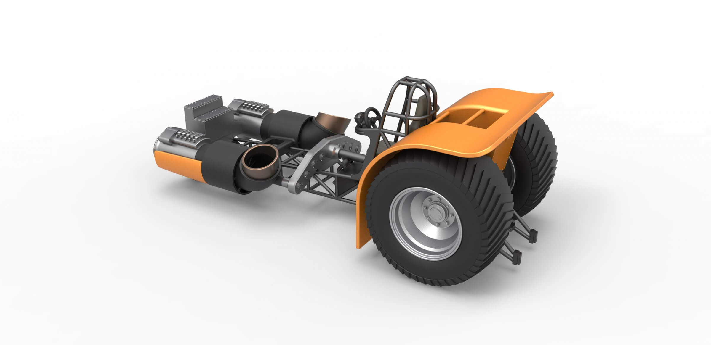 Pulling Tractor with 2 Jet Engines 1:25 - 3D Model by TechItemsRock