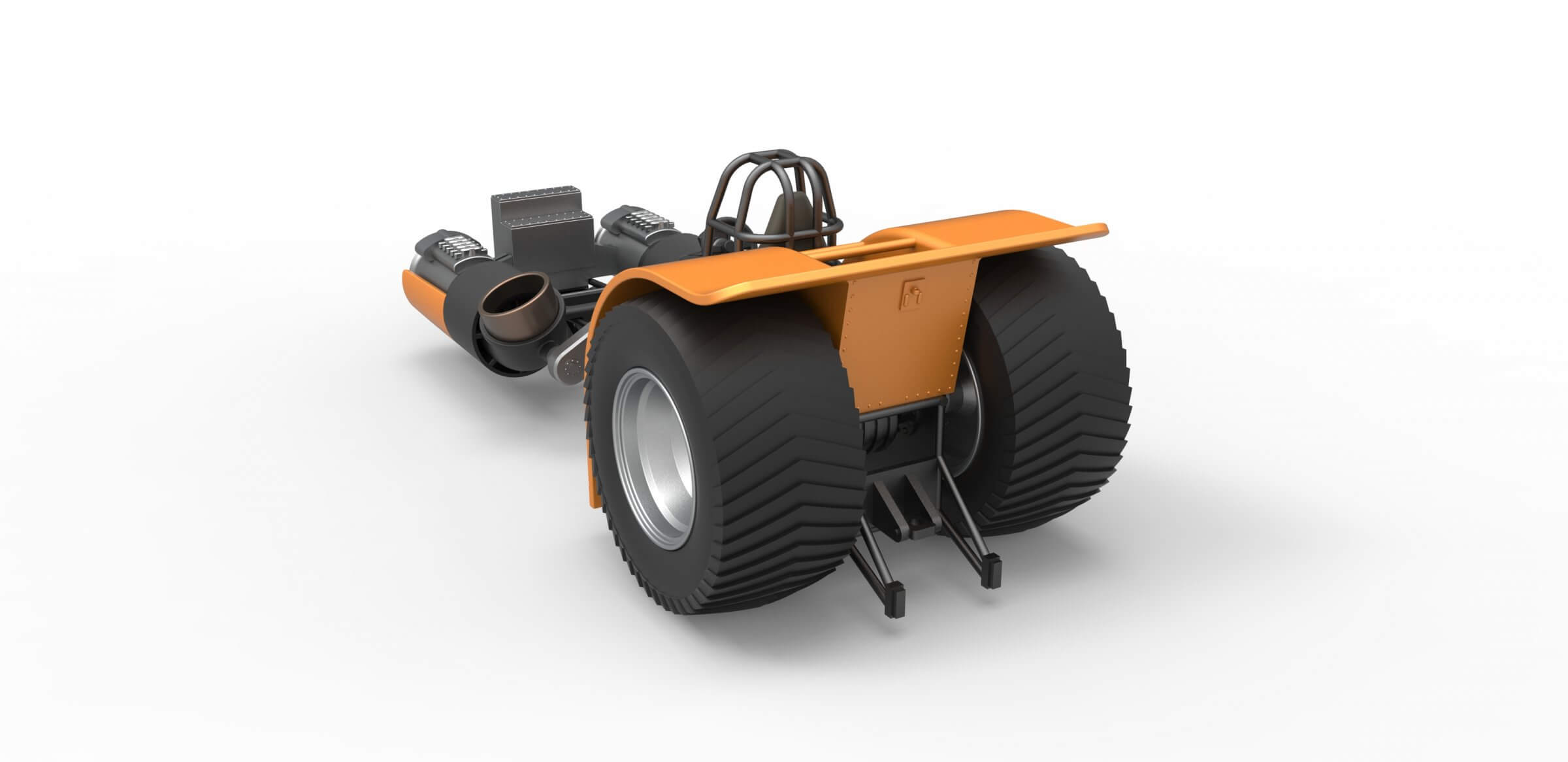 Pulling Tractor with 2 Jet Engines 1:25 - 3D Model by TechItemsRock