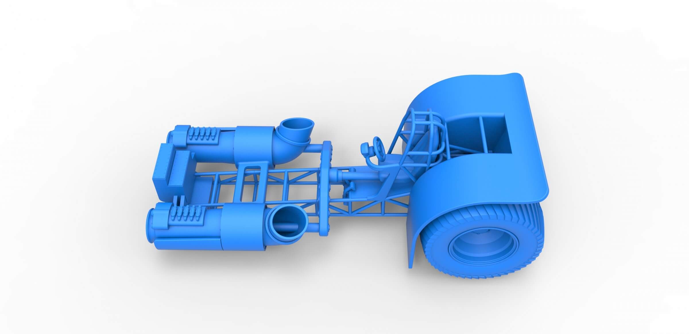 Pulling Tractor with 2 Jet Engines 1:25 - 3D Model by TechItemsRock