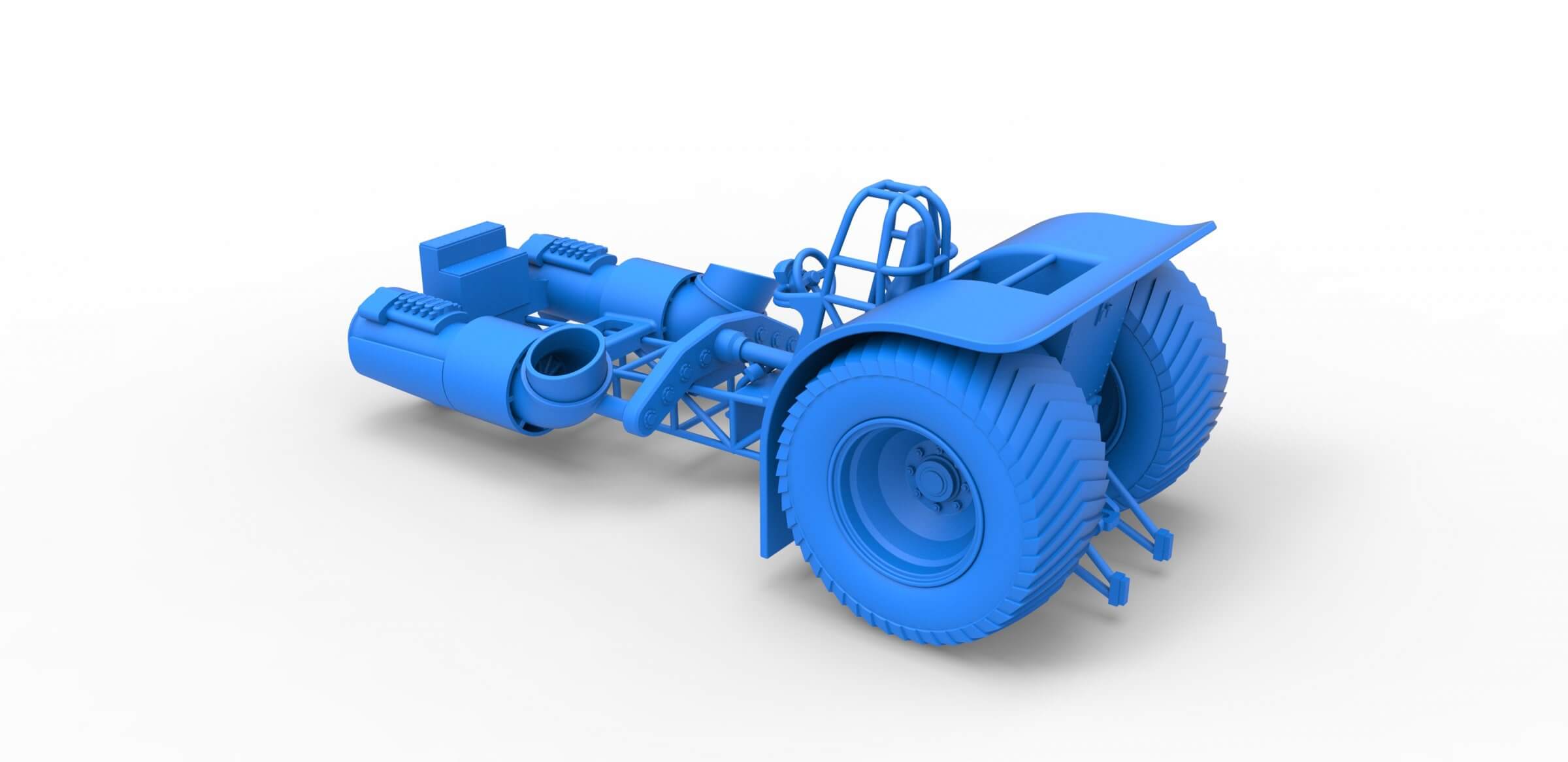 Pulling Tractor with 2 Jet Engines 1:25 - 3D Model by TechItemsRock
