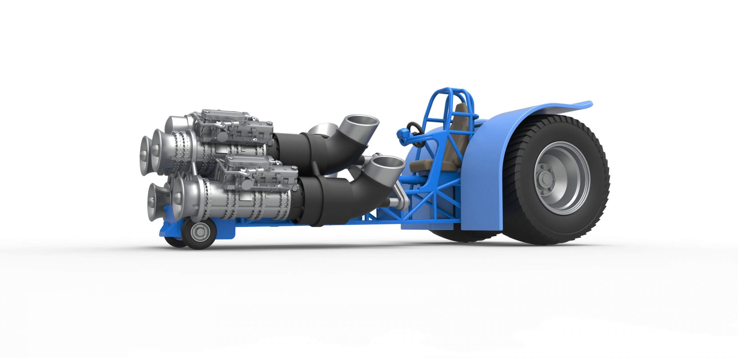 Pulling Tractor with 4 Jet Engines 1:25 - 3D Model by TechItemsRock