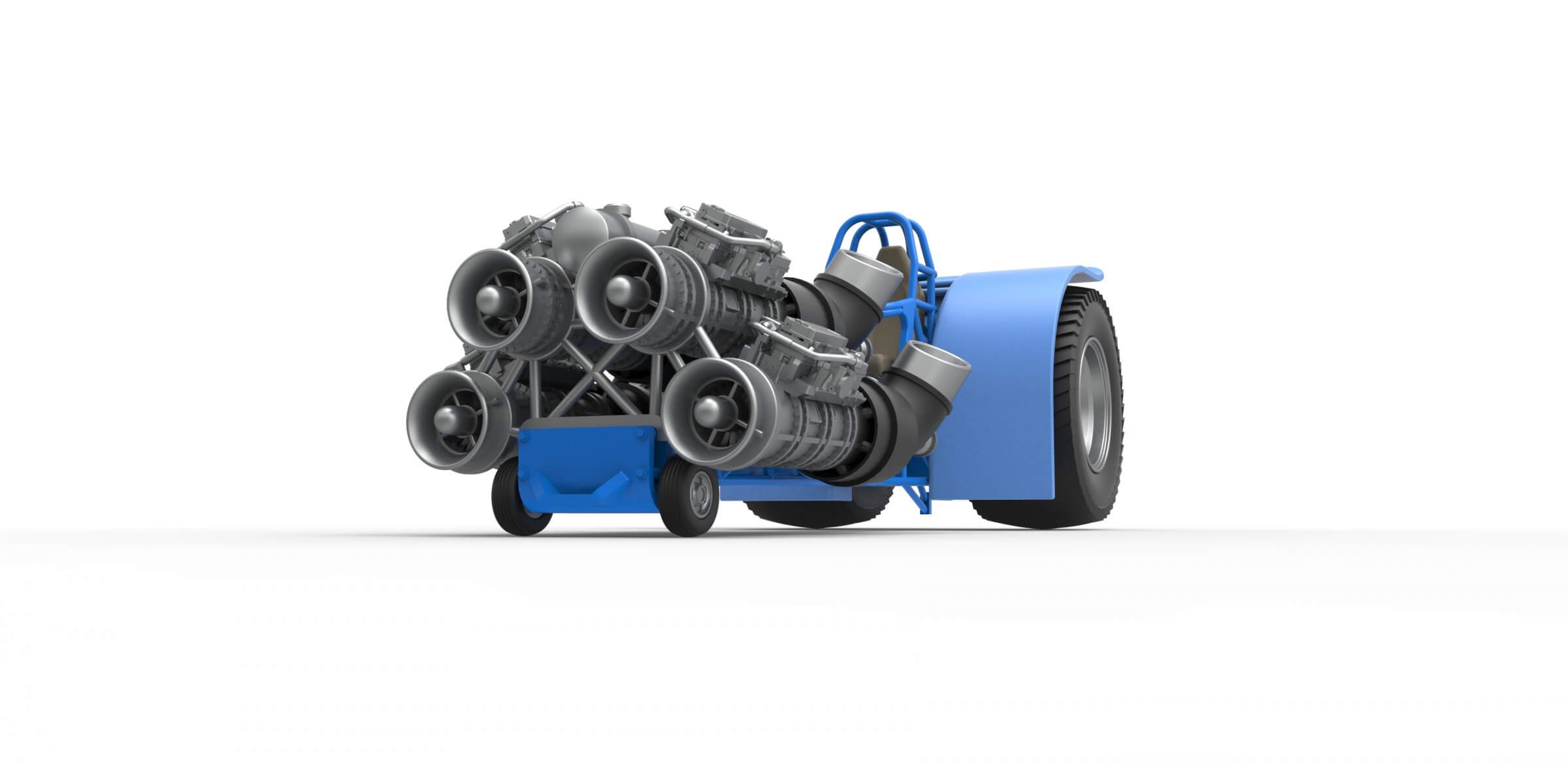 Pulling Tractor with 4 Jet Engines 1:25 - 3D Model by TechItemsRock