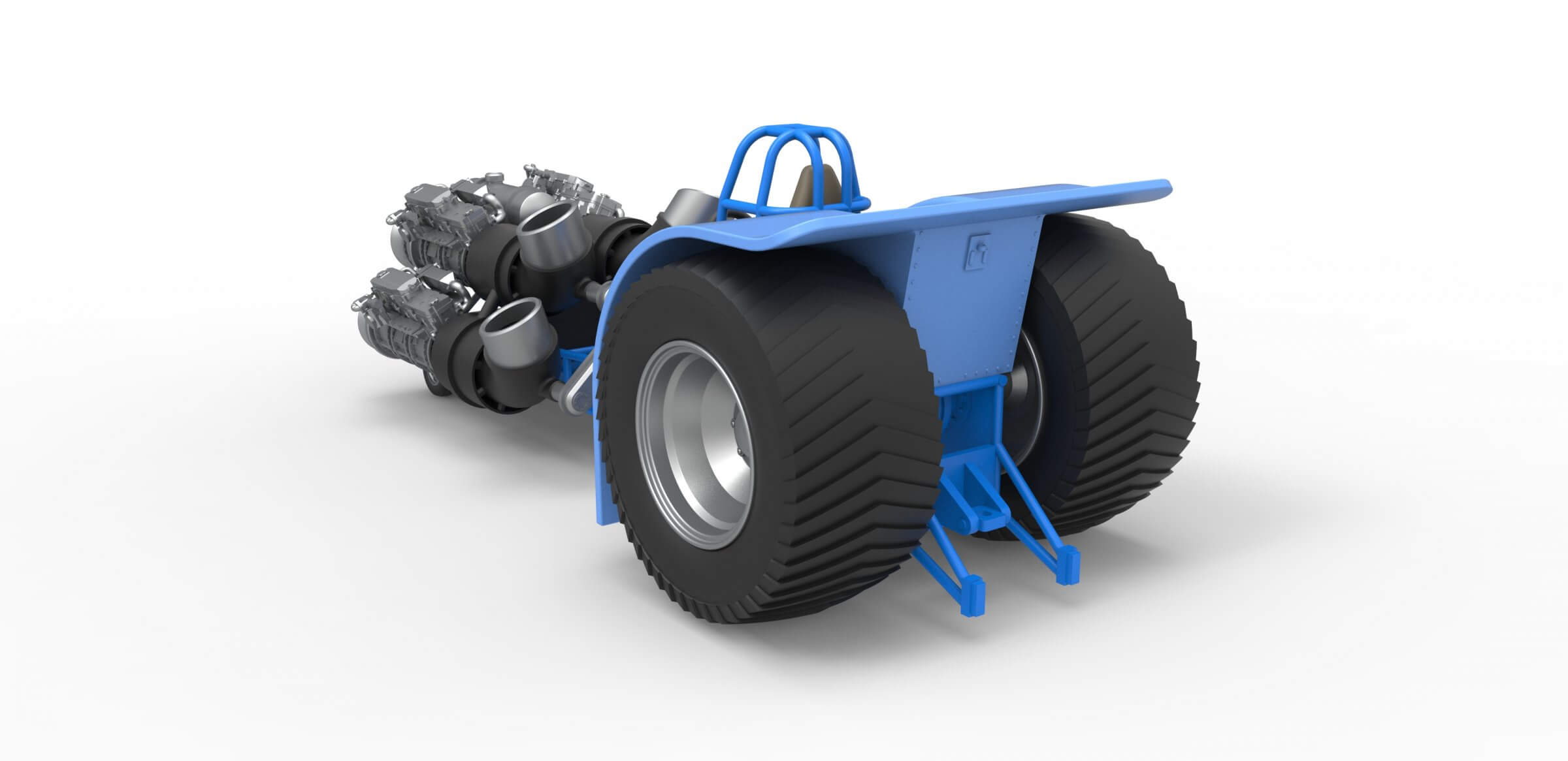 Pulling Tractor with 4 Jet Engines 1:25 - 3D Model by TechItemsRock
