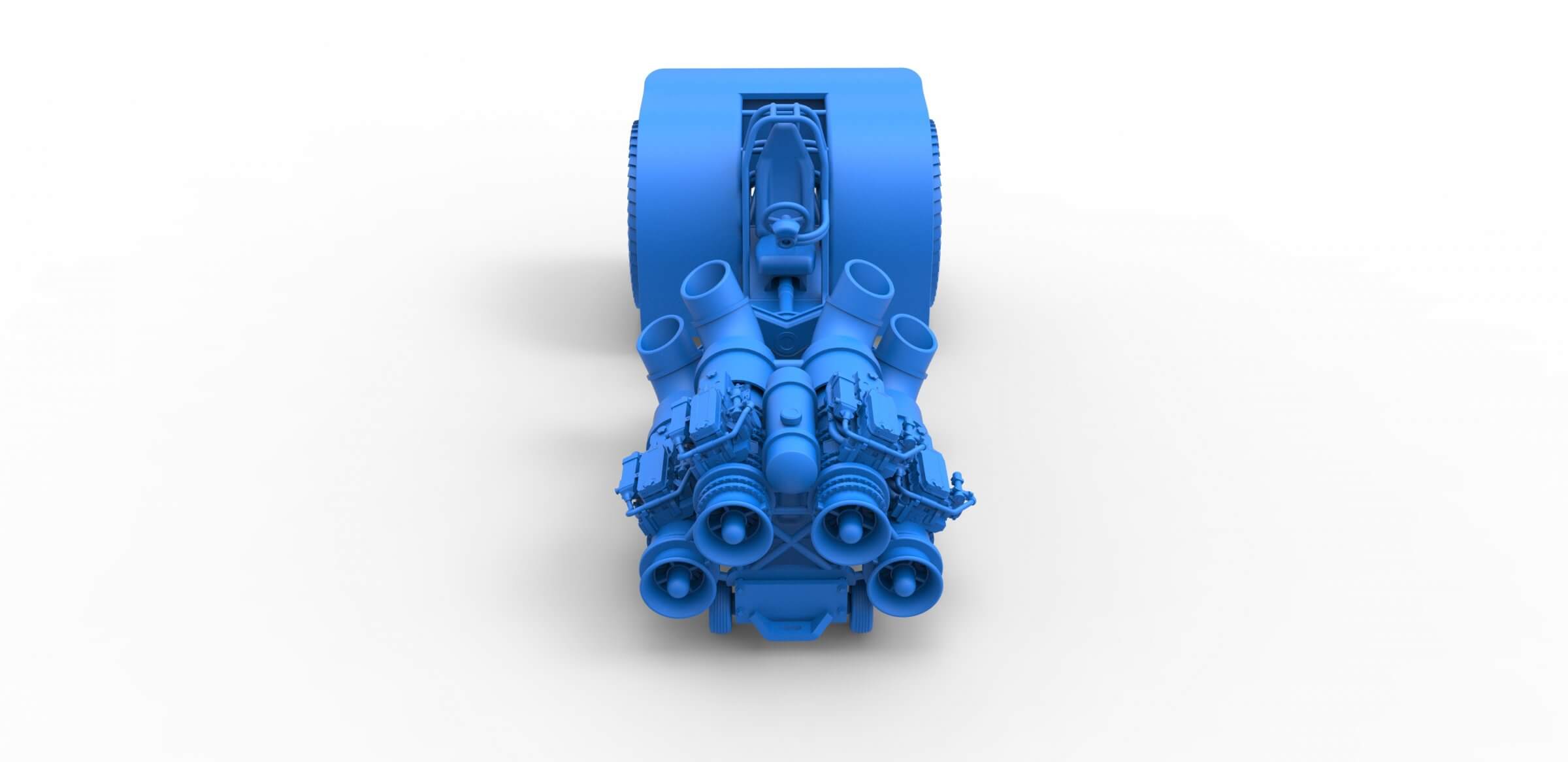 Pulling Tractor with 4 Jet Engines 1:25 - 3D Model by TechItemsRock