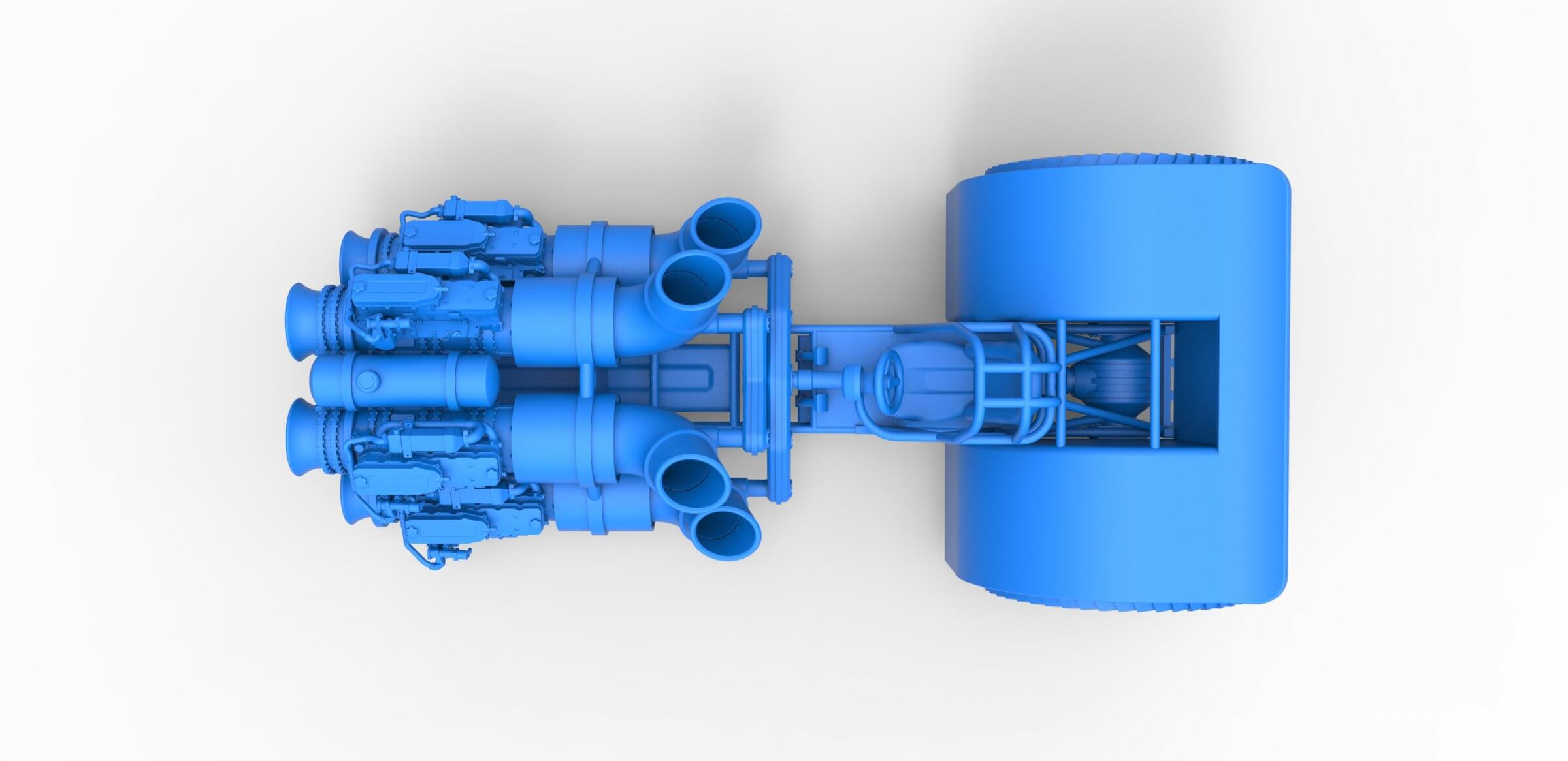 Pulling Tractor with 4 Jet Engines 1:25 - 3D Model by TechItemsRock