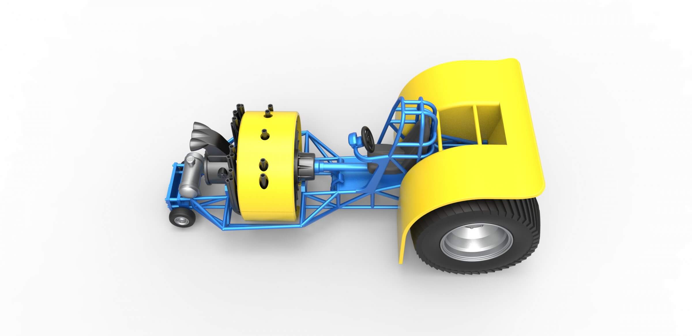 Pulling Tractor with Radial Engine 1:25 - 3D Model by TechItemsRock