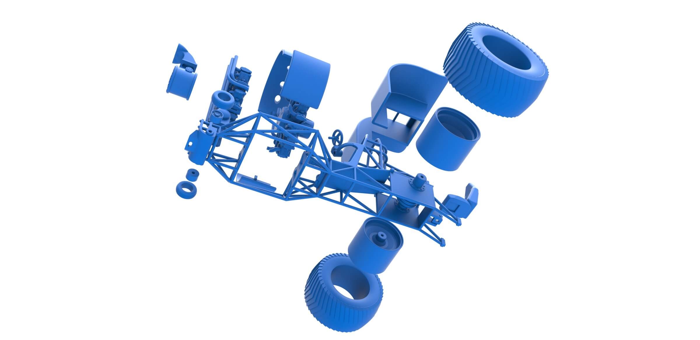 Pulling Tractor with Radial Engine 1:25 - 3D Model by TechItemsRock